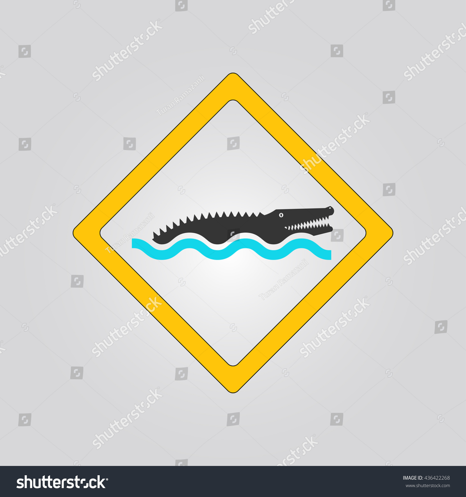 Crocodile Sign Warning Icon Stock Vector (Royalty Free) 436422268 ...
