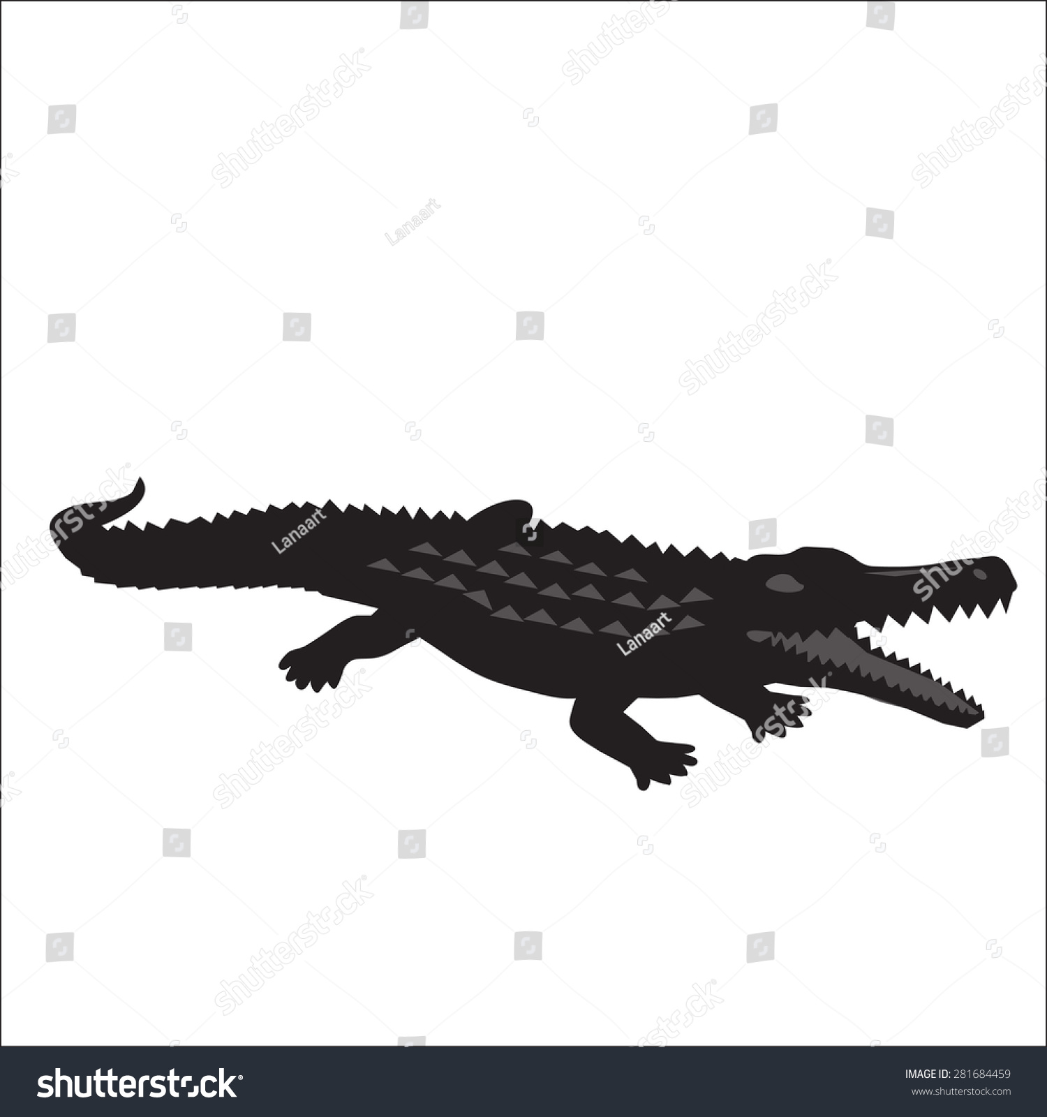 Crocodile Vector Illustration Stock Vector (Royalty Free) 281684459 ...