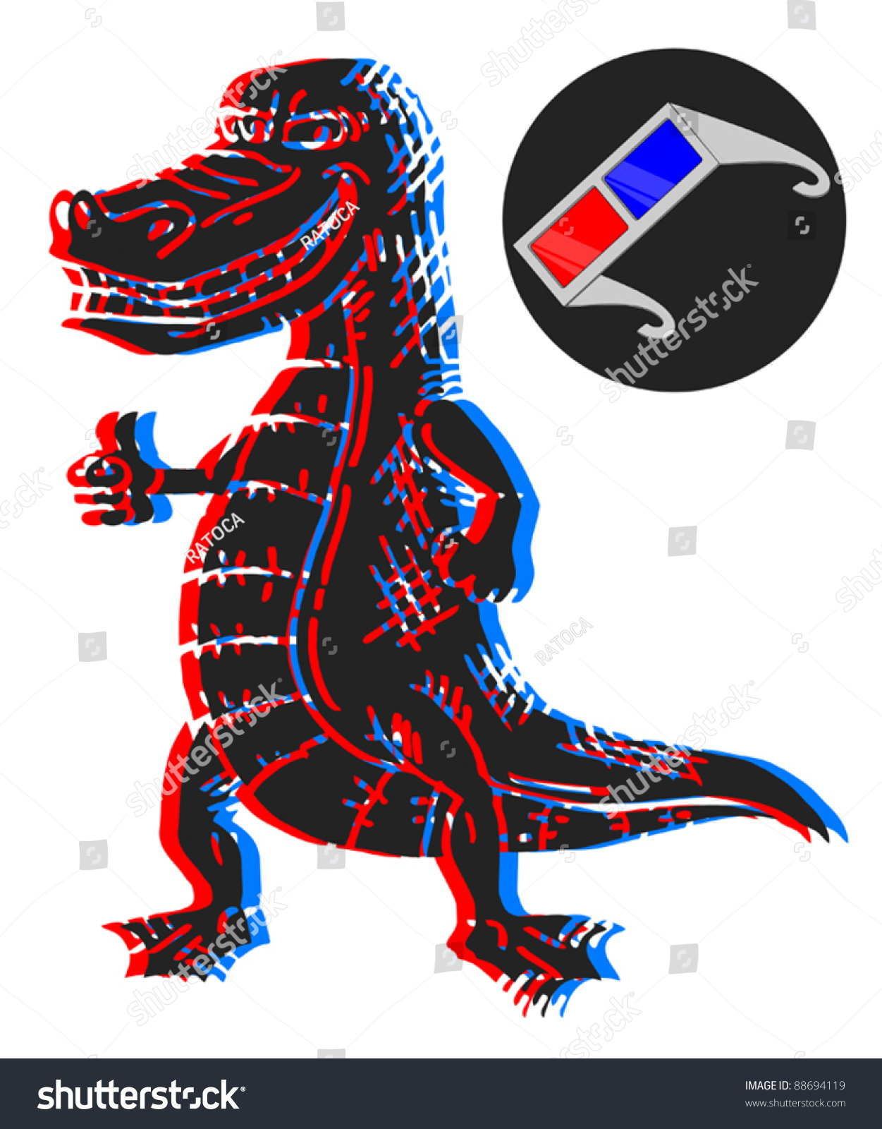 Crocodile Visual Effect Stock Vector (Royalty Free) 88694119