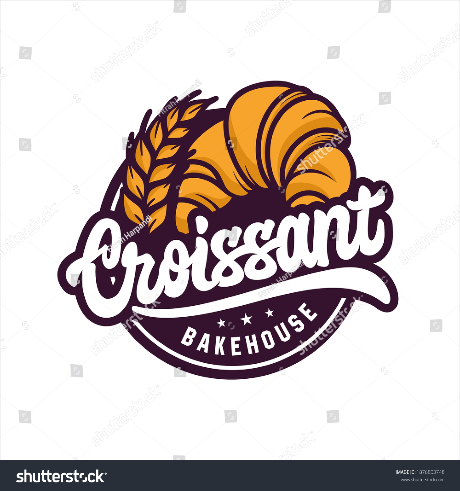 Croissant Bakehouse Vector Design Logo Stock Vector (Royalty Free ...