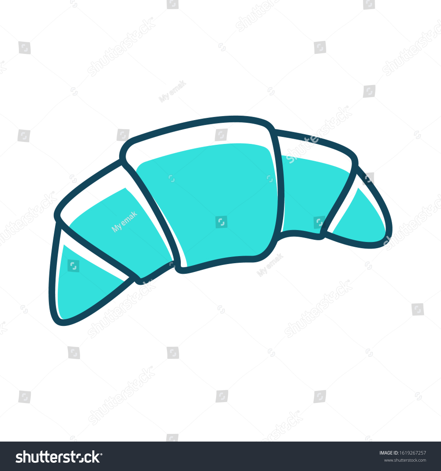 Croissant Icon Vector Simple Design Stock Vector (Royalty Free ...