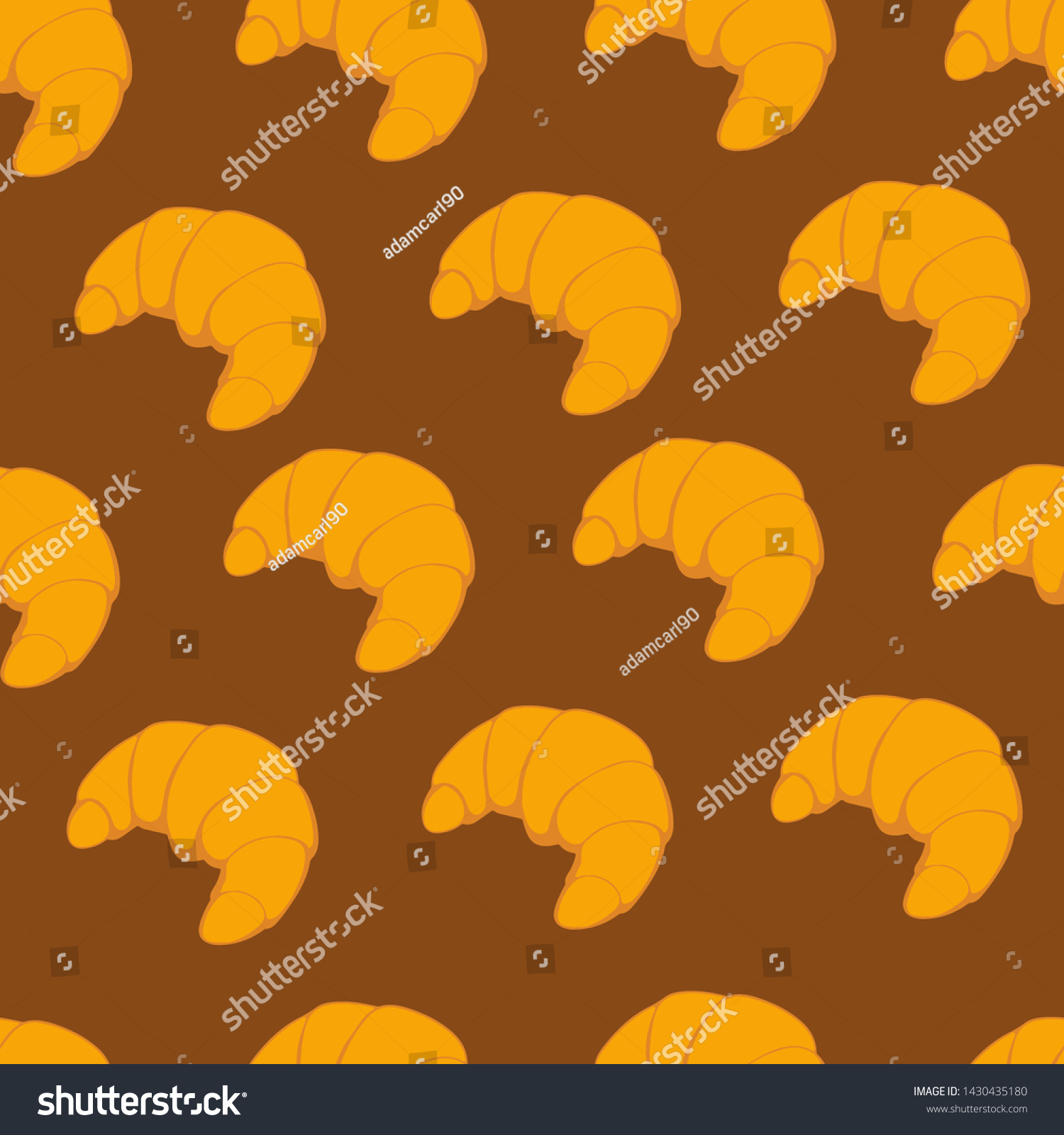 Croissant Seamless Pattern Vector Illustration Stock Vector (Royalty ...