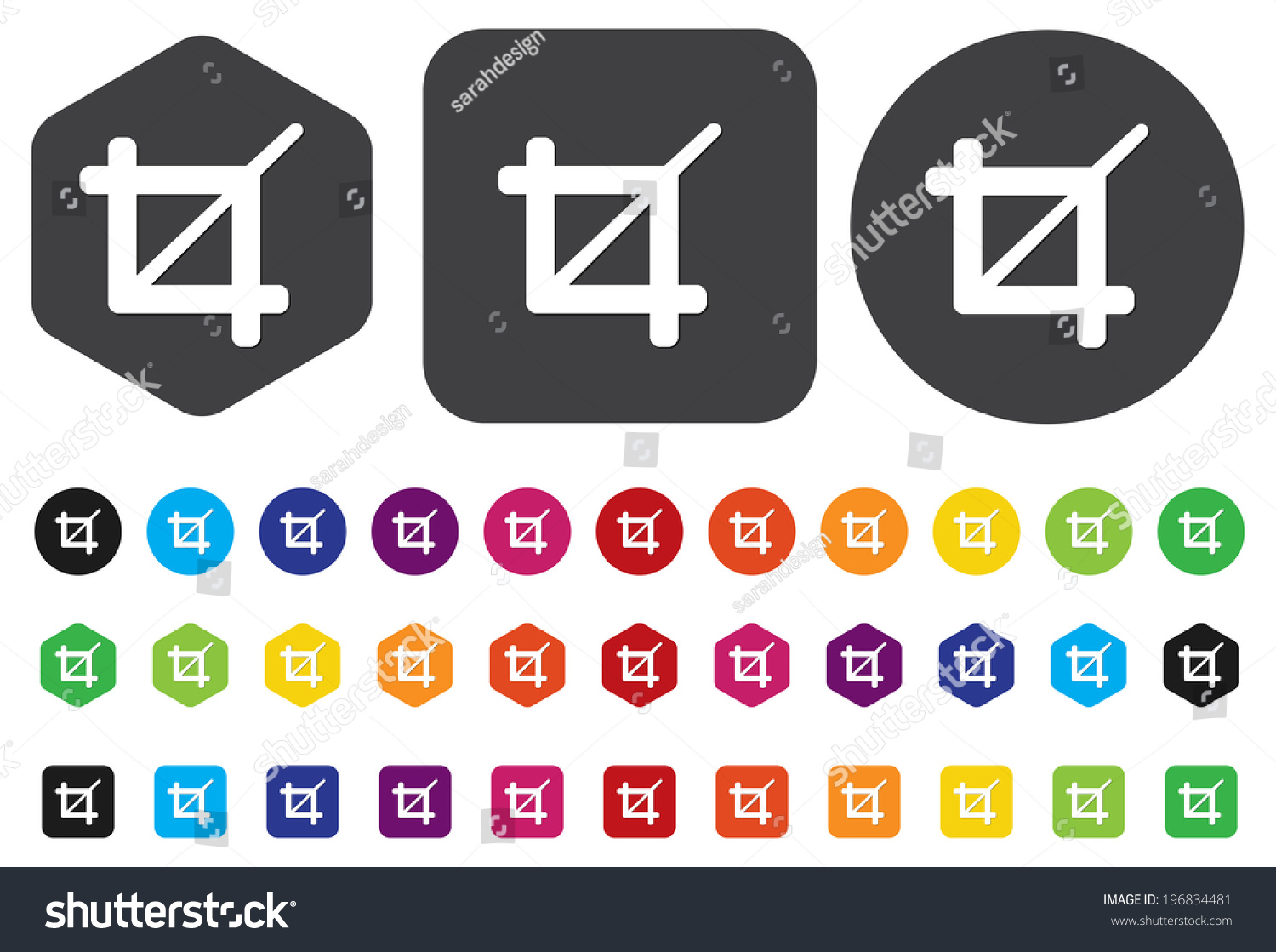 Crop Button Stock Vector (Royalty Free) 196834481 | Shutterstock