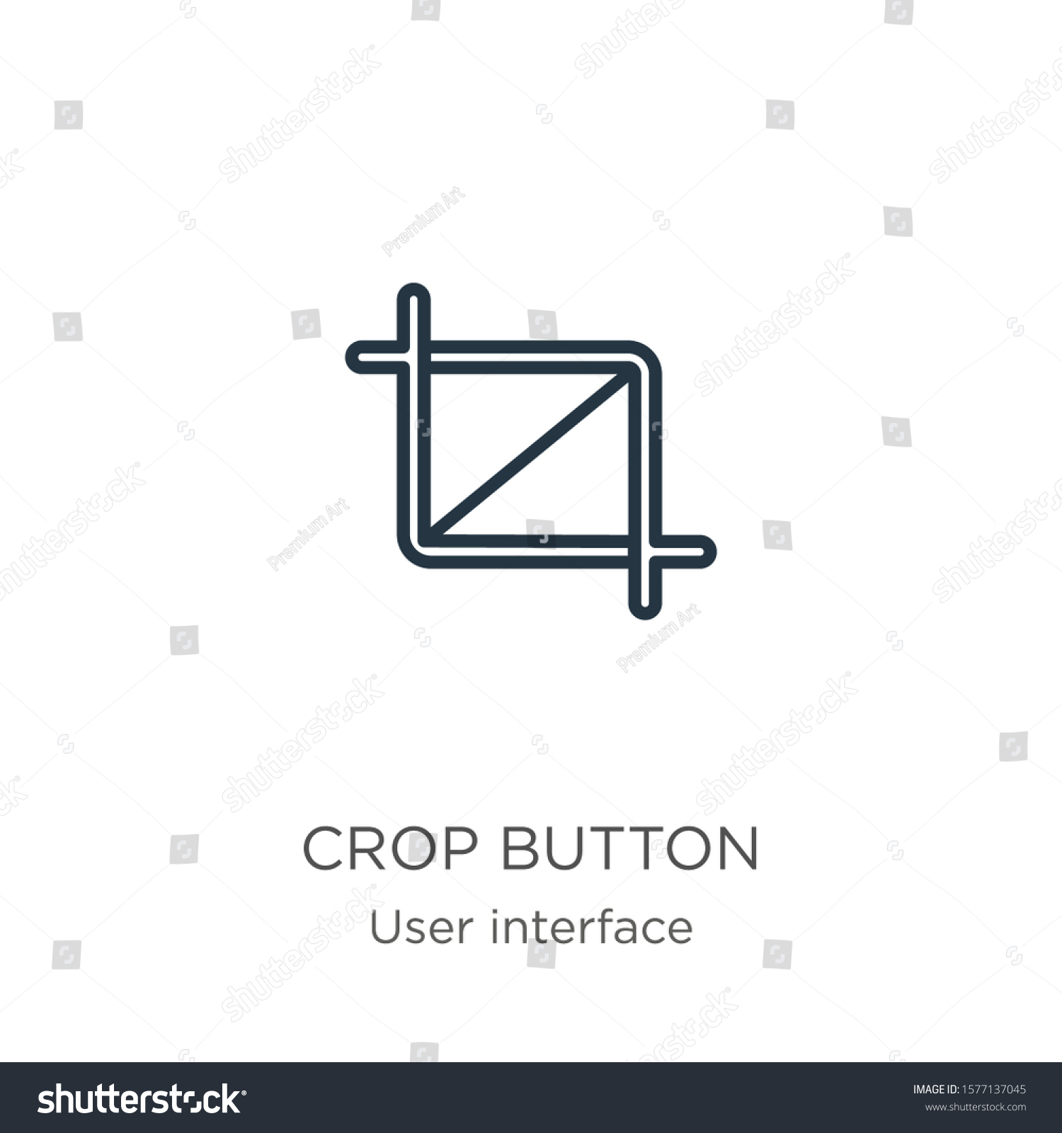 Crop Button Icon Thin Linear Crop Stock Vector (Royalty Free ...