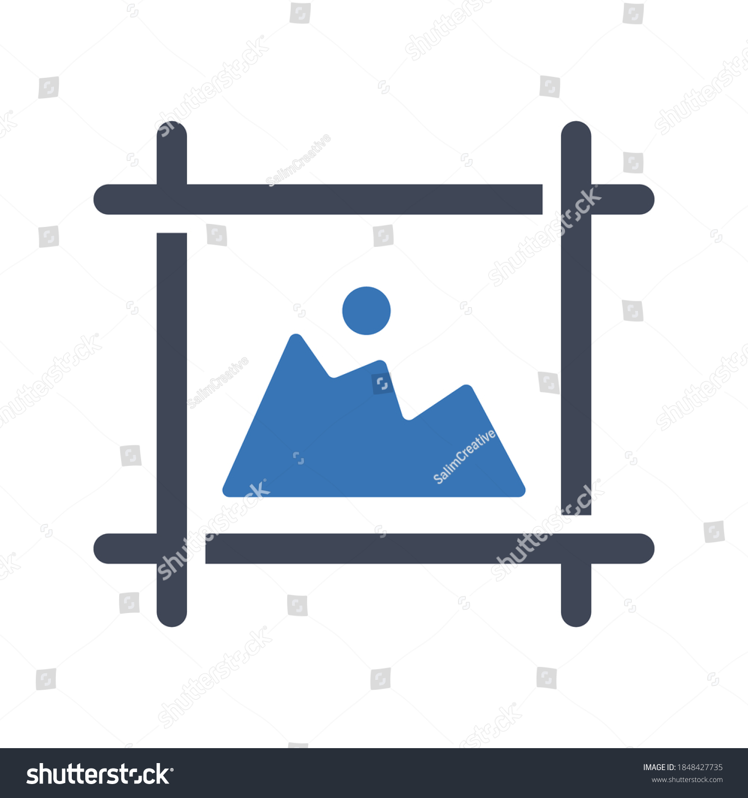 Crop Image Icon Vector Illustration Stock Vector (Royalty Free ...
