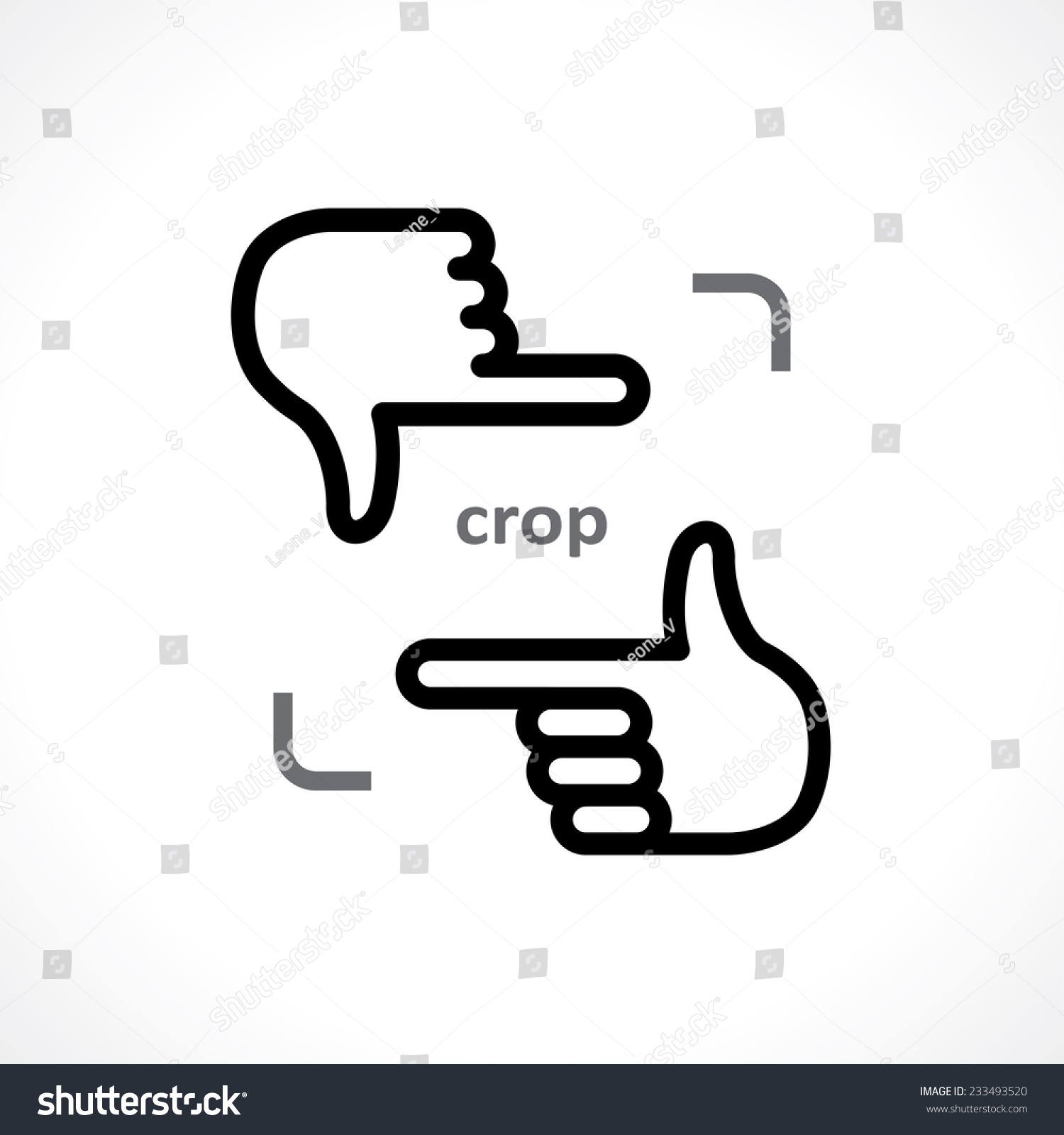Cropping Hands Icon Stock Vector (Royalty Free) 233493520