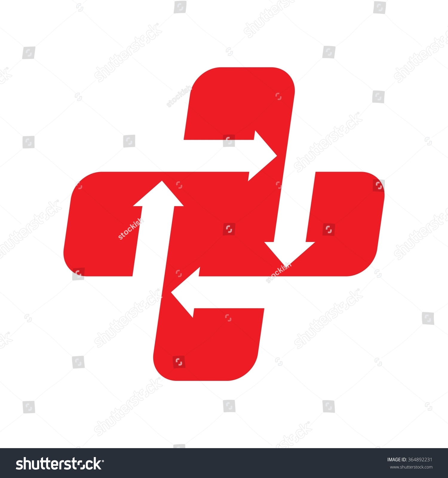 Cross Arrow Logo Vector: vector de stock (libre de regalías) 364892231