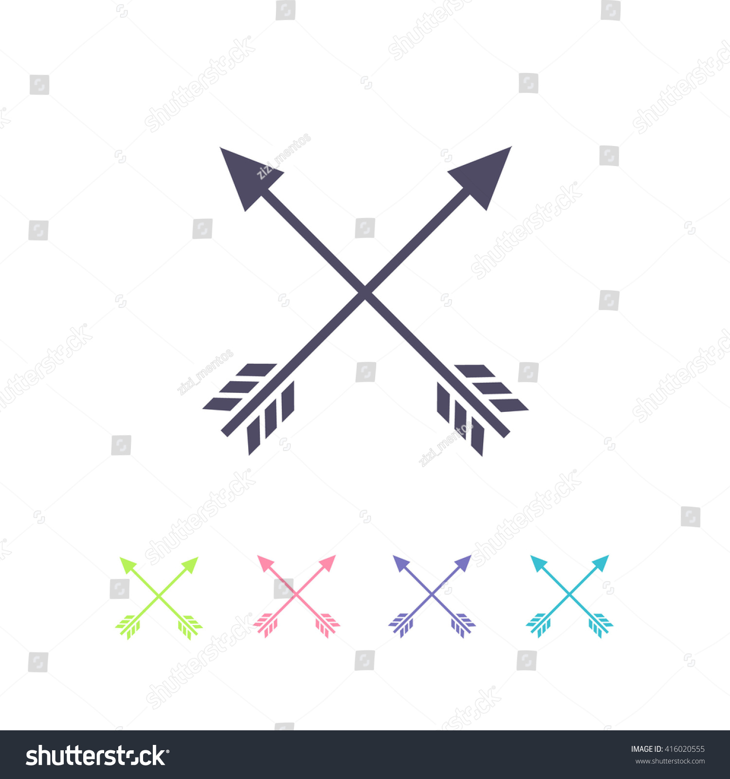 Cross Arrows Icon Vector Illustration Stock Vector 416020555 - Shutterstock