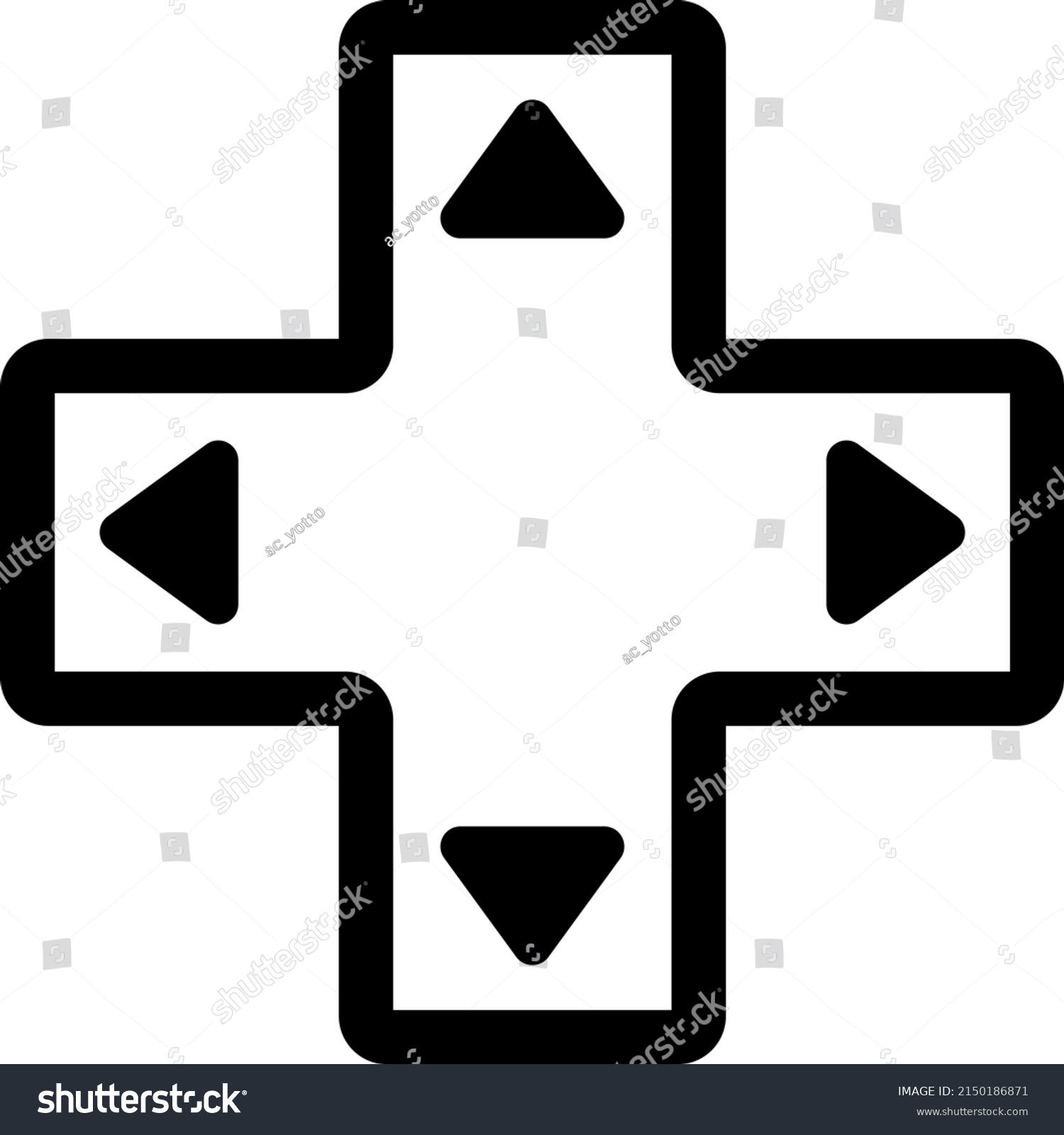 Cross Directional Keys On Game Controller Stock Vector (Royalty Free ...