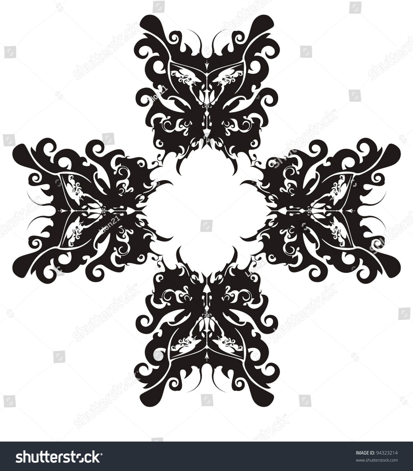 Cross Butterflies Stock Vector (Royalty Free) 94323214 | Shutterstock