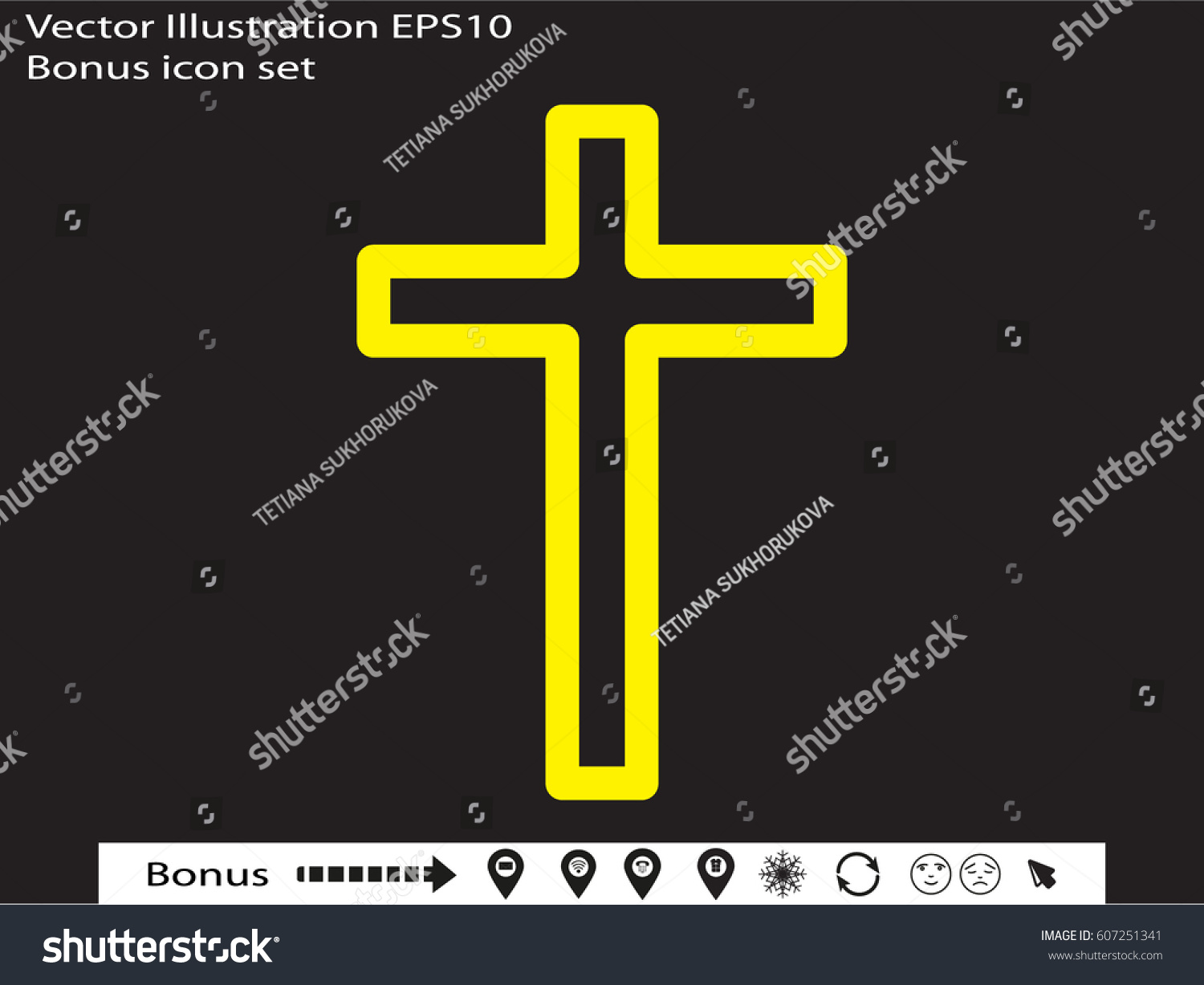 Cross Icon Vector Illustration Eps10 Stock Vector 607251341 - Shutterstock