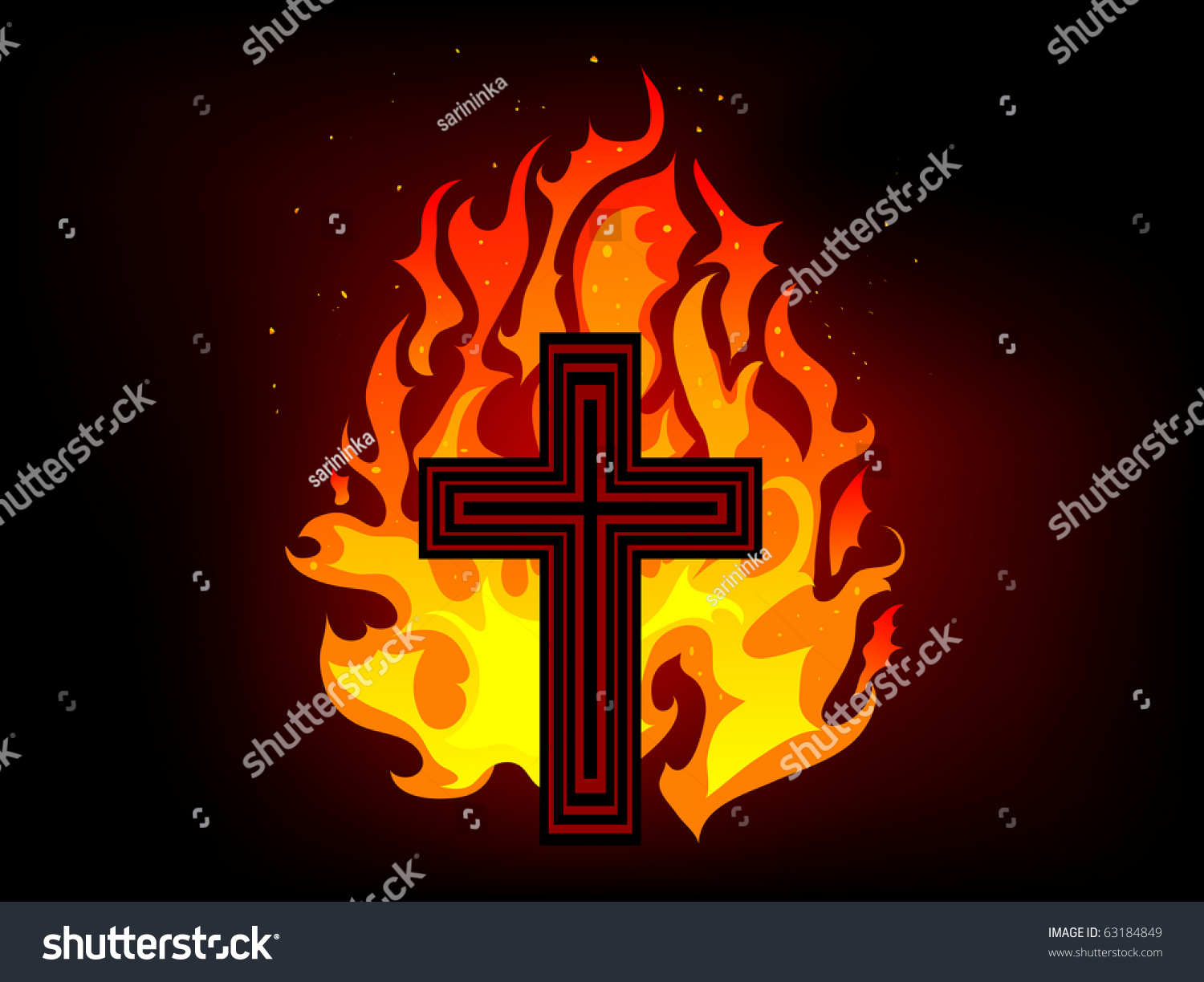 Cross Fire Vector Illustration Stock Vector (Royalty Free) 63184849
