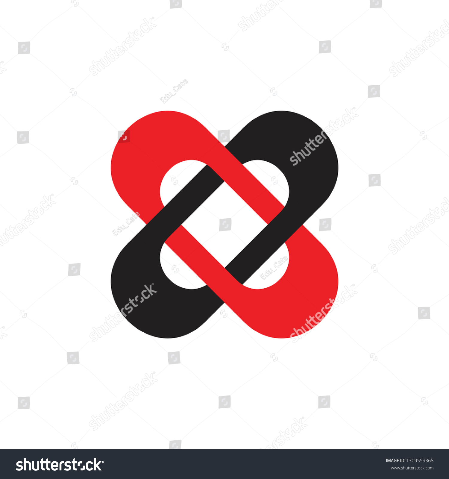 Cross Letter X Linked 3d Logo: vector de stock (libre de regalías ...