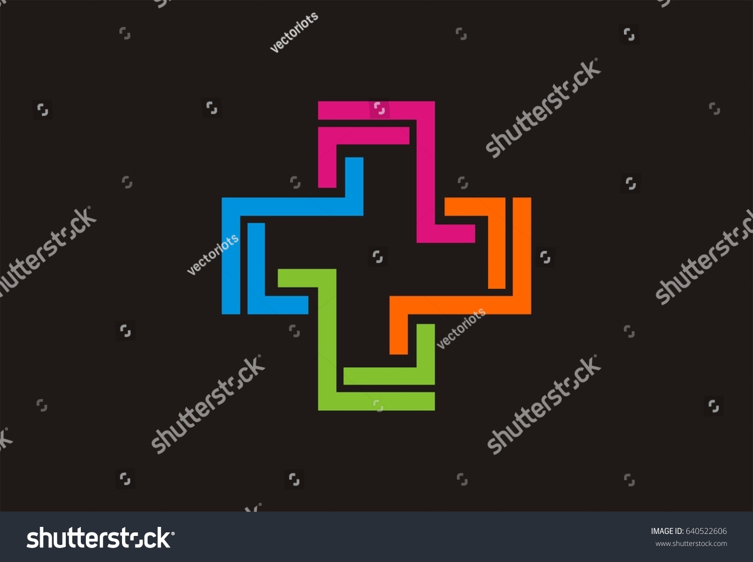 Cross Logo Vector Stock Vector (Royalty Free) 640522606