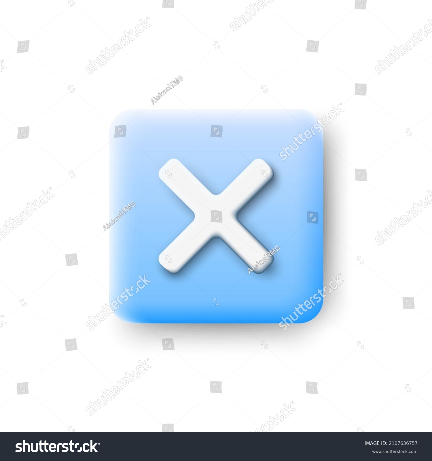 Cross Mark Icon 3d Vector Illustration Stock Vector (Royalty Free ...