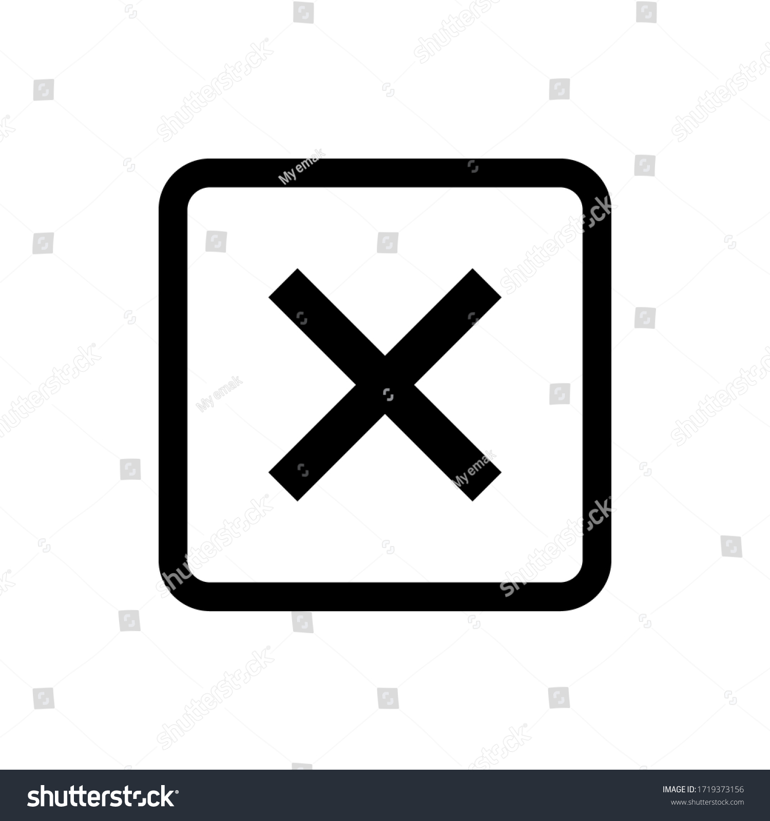Cross Mark Icon Vector On White Stock Vector (Royalty Free) 1719373156