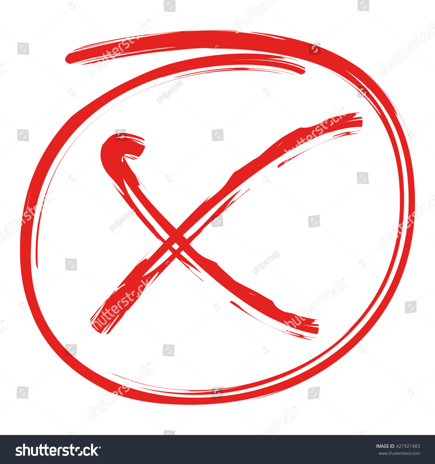 Cross Mark No Sign Wrong Mark Stock Vector (Royalty Free) 421921483