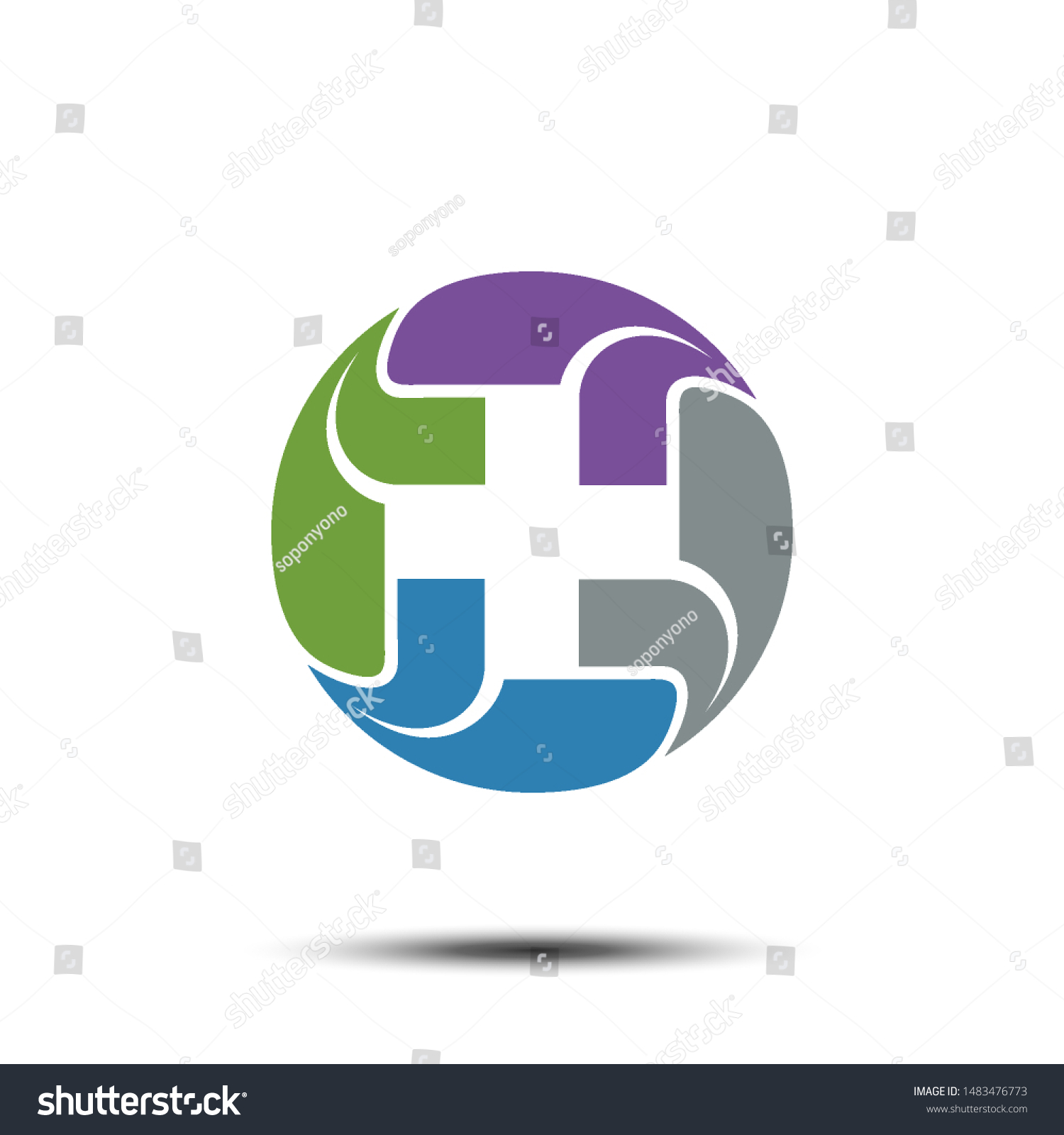 Cross Negative Space Icon Vector Logo Stock Vector (Royalty Free ...