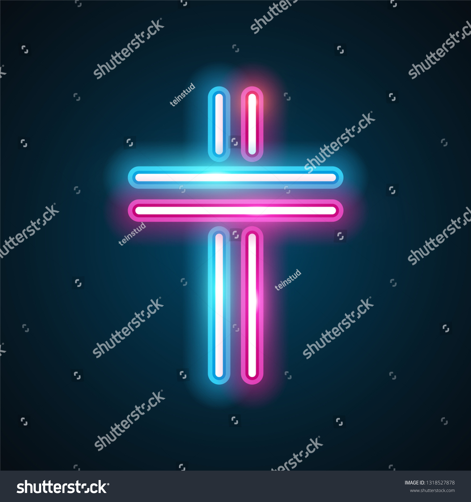 Cross Neon Design Stock Vector (Royalty Free) 1318527878 | Shutterstock