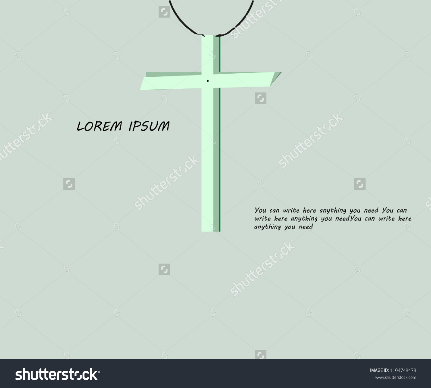 Cross On Chain Stock Vector (Royalty Free) 1104748478