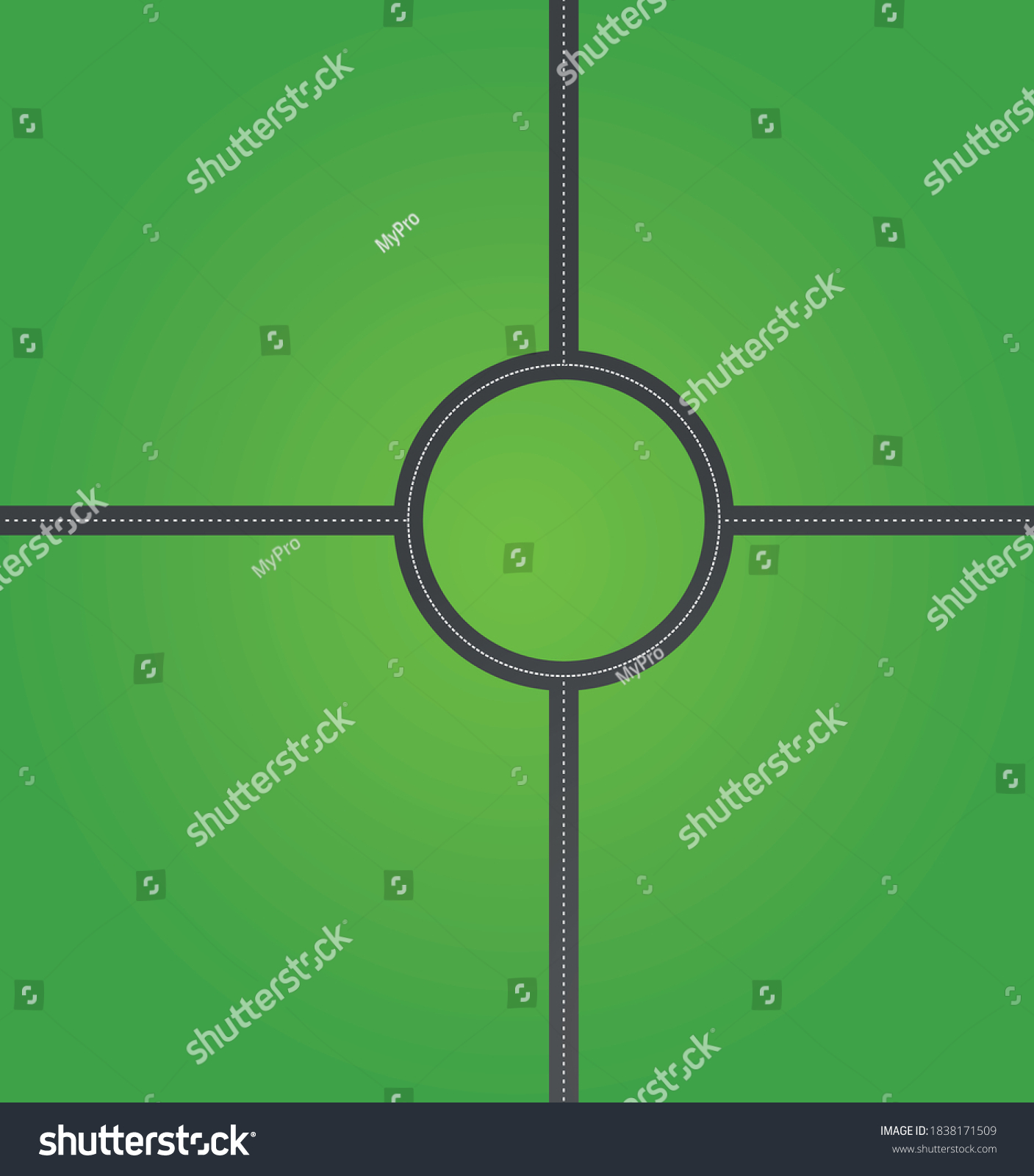 Cross Road Bird View Vector Stock Vector (Royalty Free) 1838171509 ...