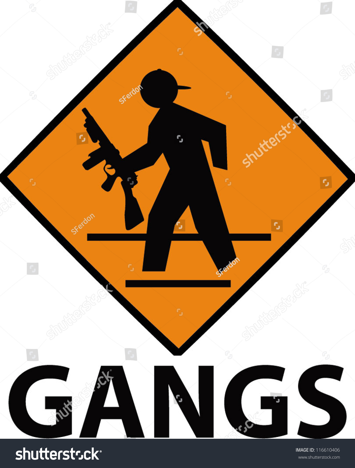 Cross Walk Gangs Stock Vector (Royalty Free) 116610406