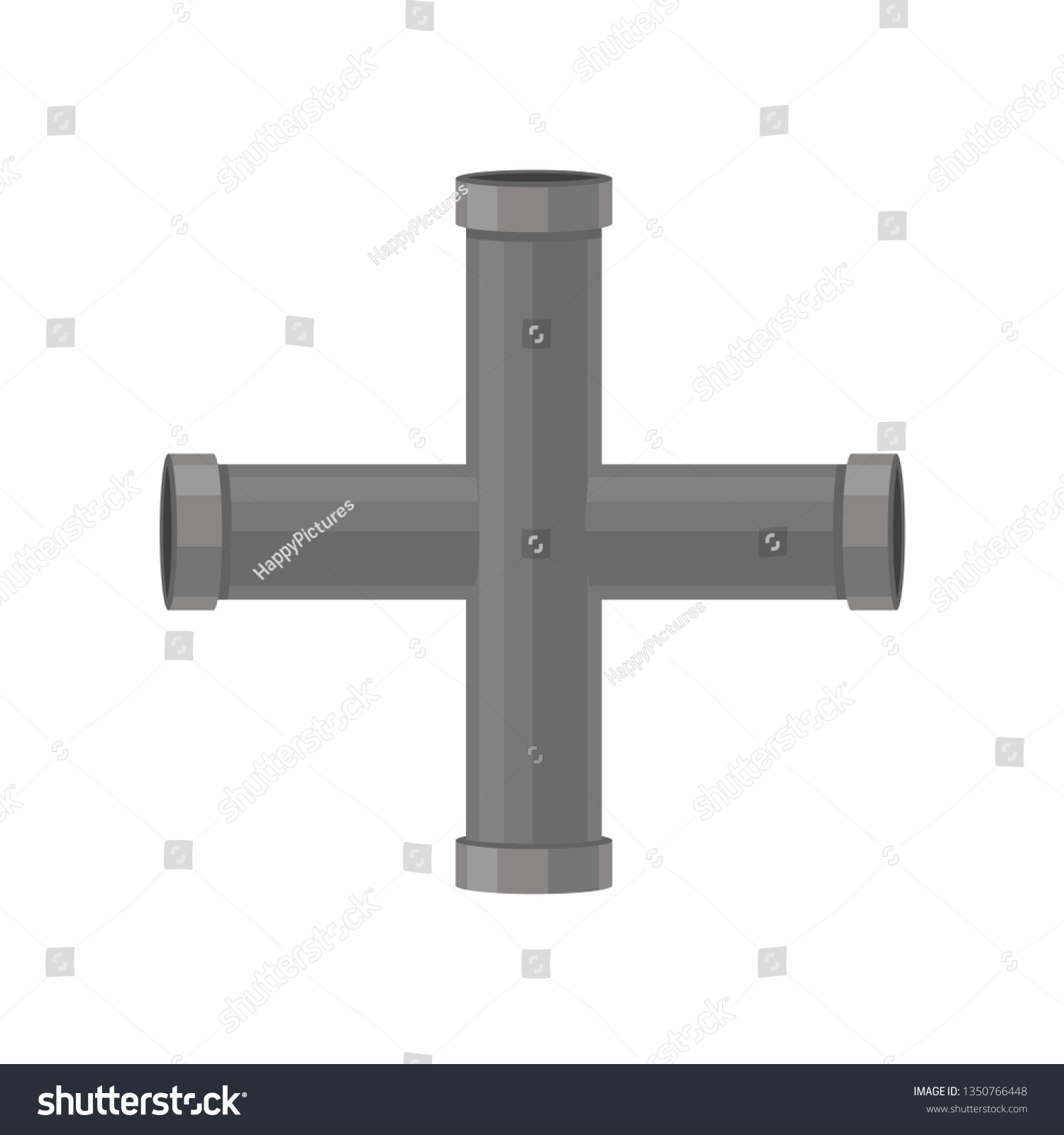 Cross Water Pipe Concept Vector Flat Stock Vector (Royalty Free ...
