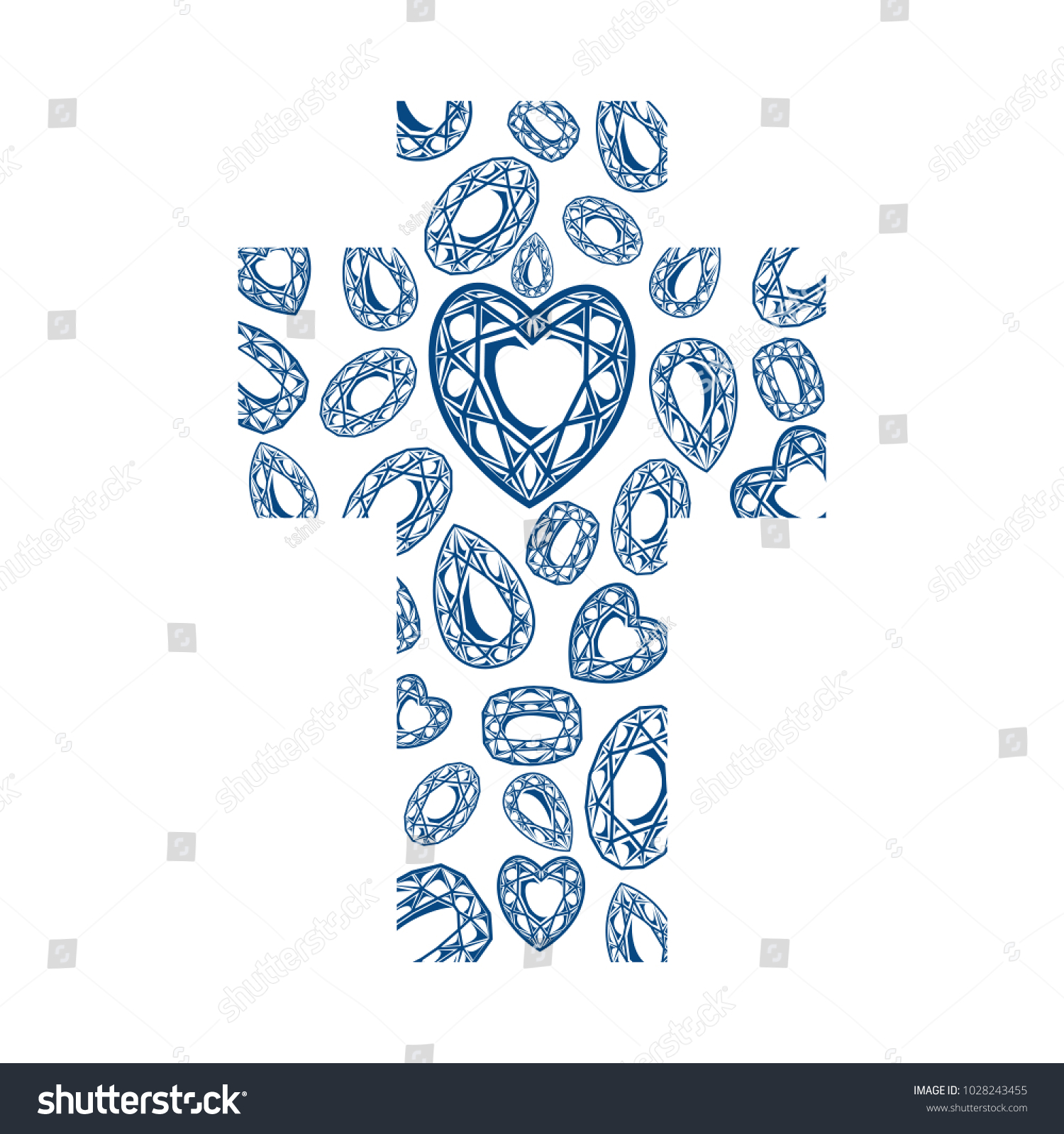 Cross Diamonds Monochrome Pattern Vector Illustration: เวกเตอร์สต็อก ...
