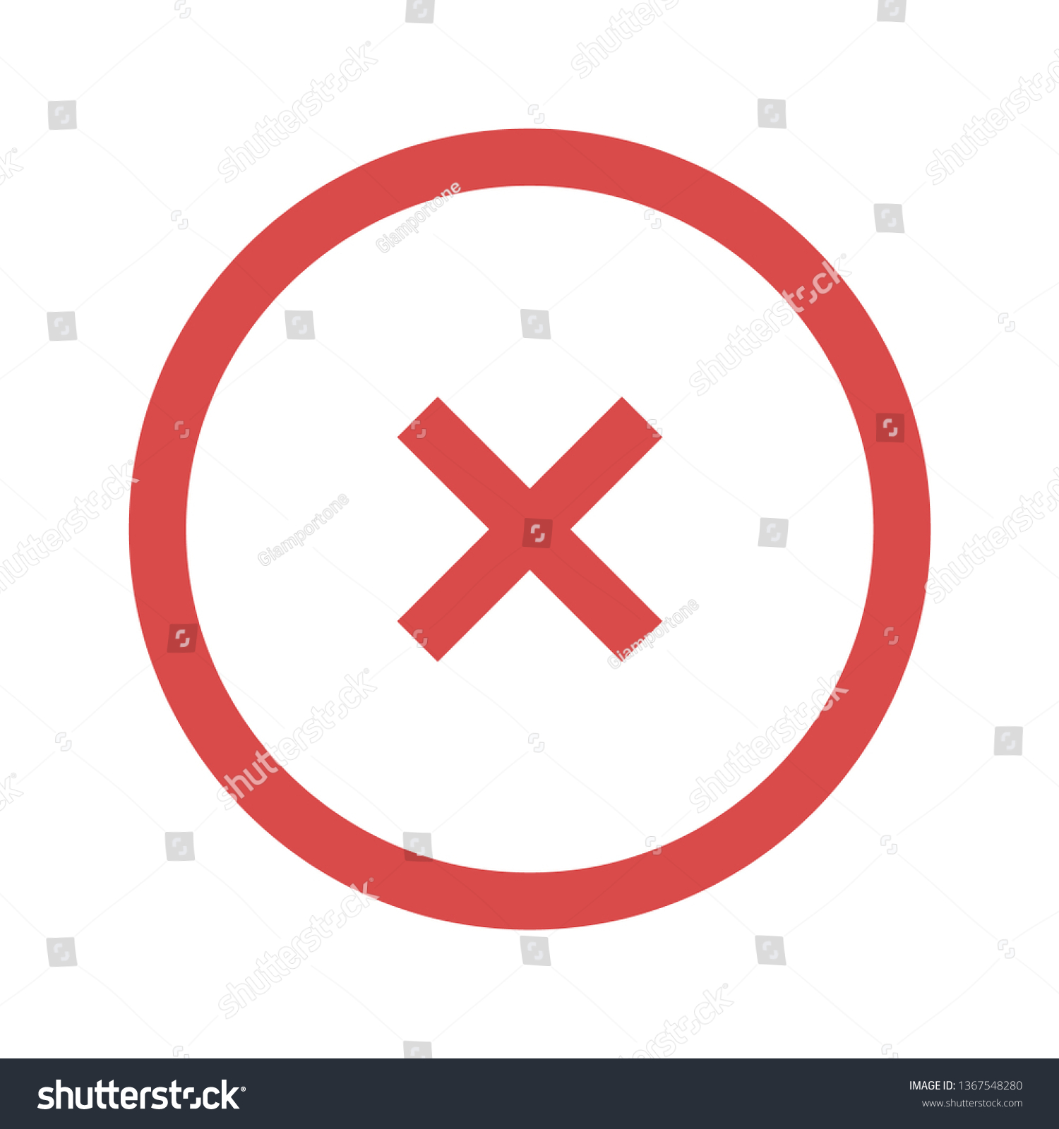 Cross X Vector Icon Negative Response Stock Vector (Royalty Free ...