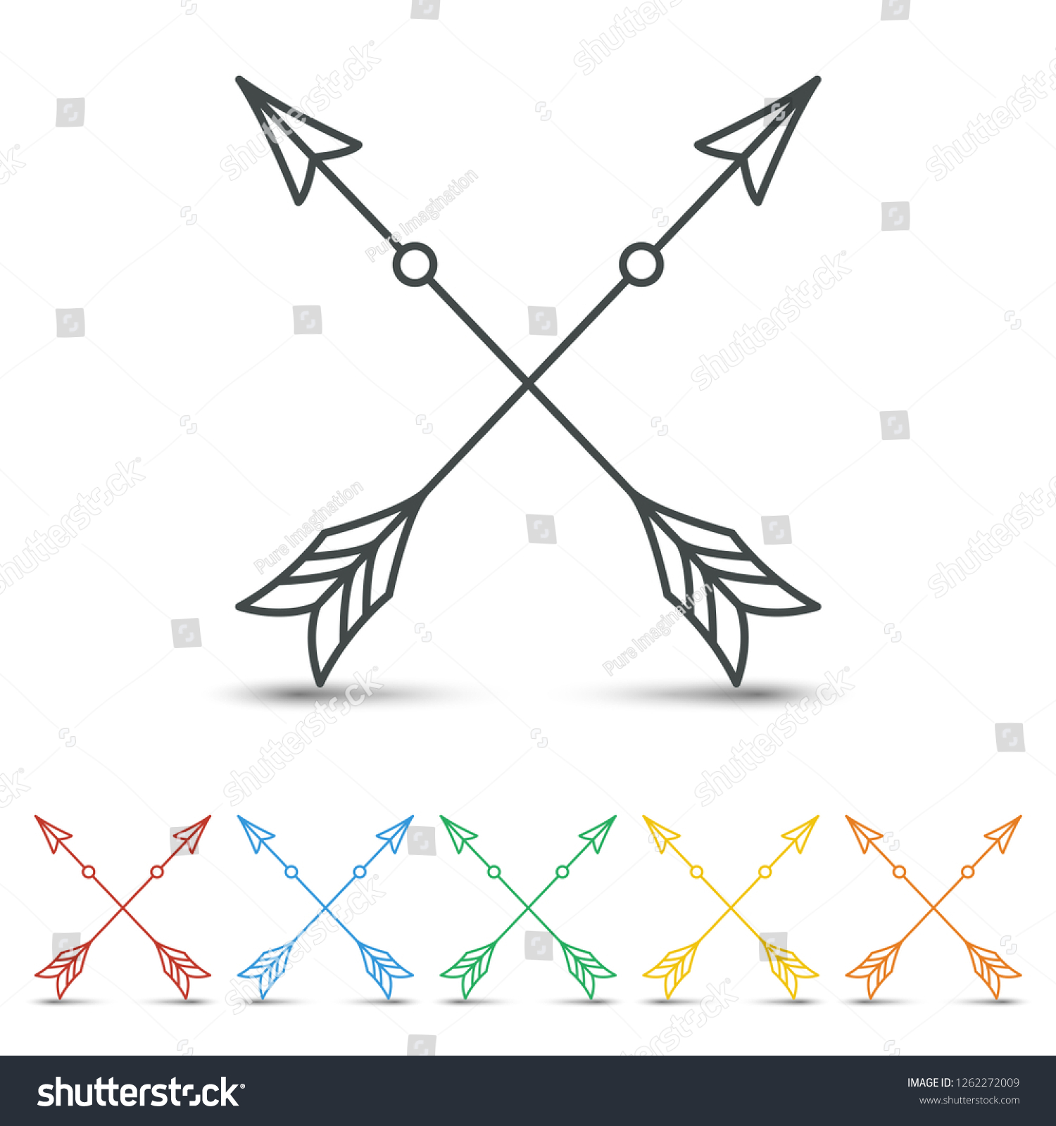 Crossed Arrow Icon Set Flat Design Stock Vector (Royalty Free ...