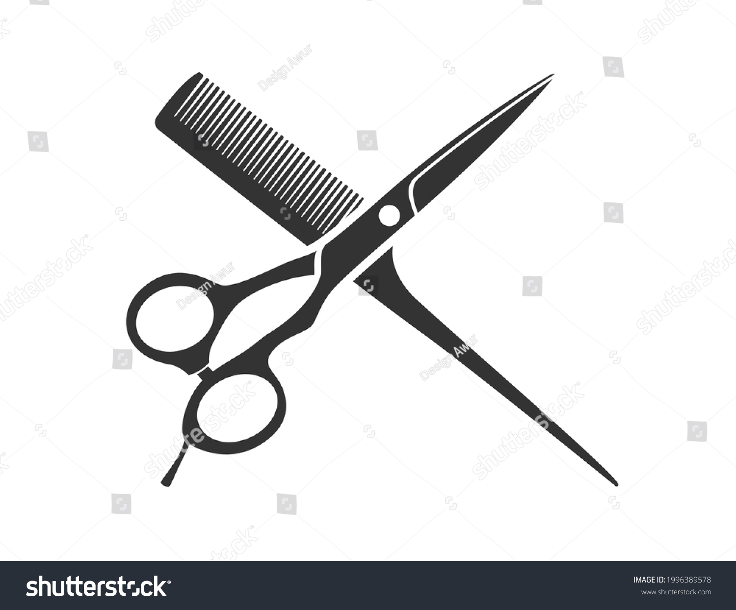 Crossed Comb Scissors Icon Hair Care Stock Vector (Royalty Free ... Crossed Comb Scissors Icon Hair Care Stock Vector (Royalty Free ...
