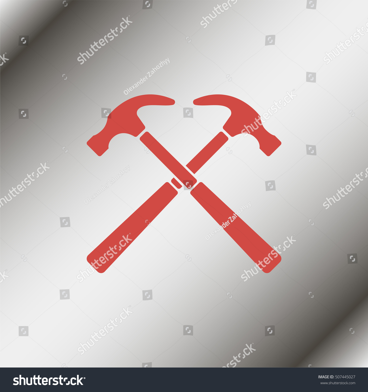 Crossed Hammer Icon: vector de stock (libre de regalías) 507445027