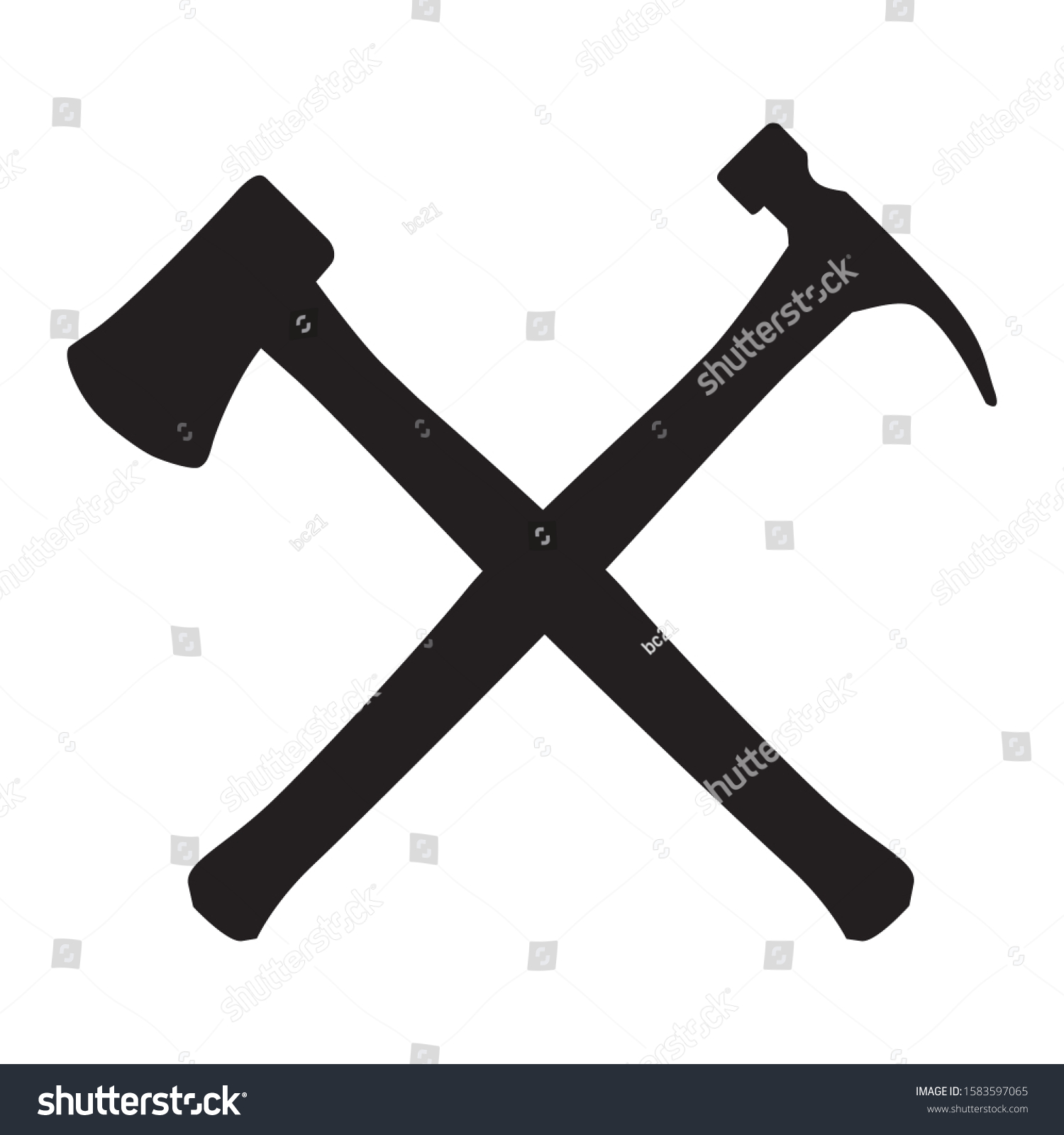 Crossed Hammer Tools Vector Illustration Stock Vector (Royalty Free ...