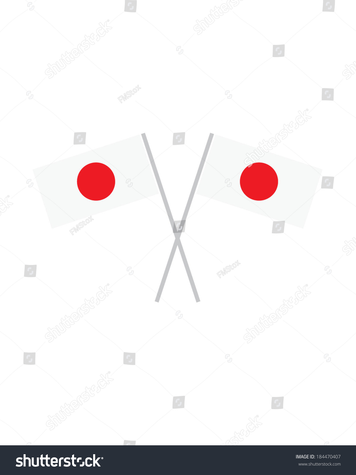 Crossed Japanese Flags Vector Stock Vector (Royalty Free) 184470407 ...