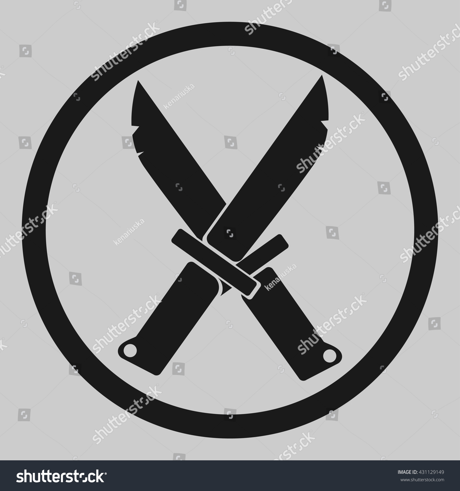 Crossed Knives Stock Vector (Royalty Free) 431129149