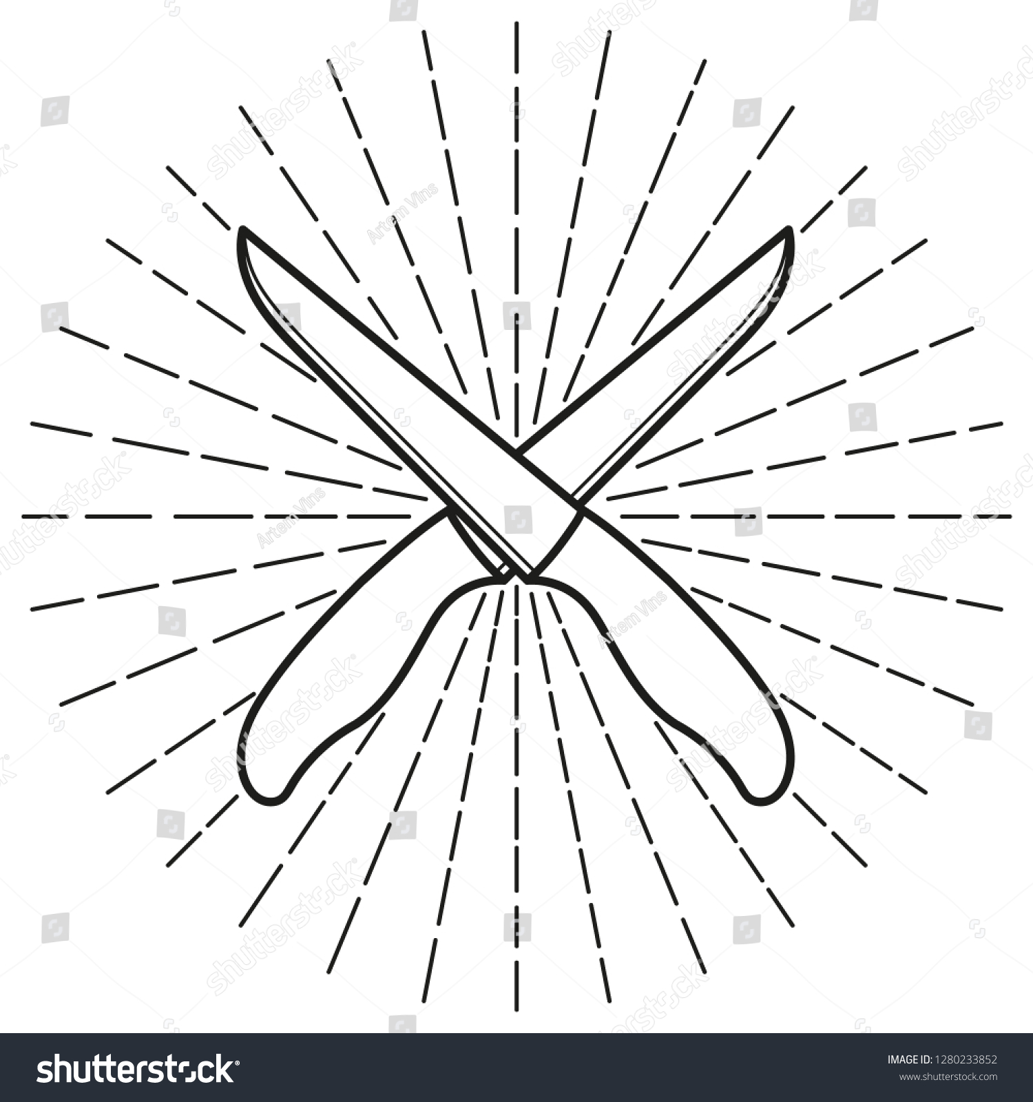 Crossed Knives Vector Illustration Stock Vector (Royalty Free) 1280233852