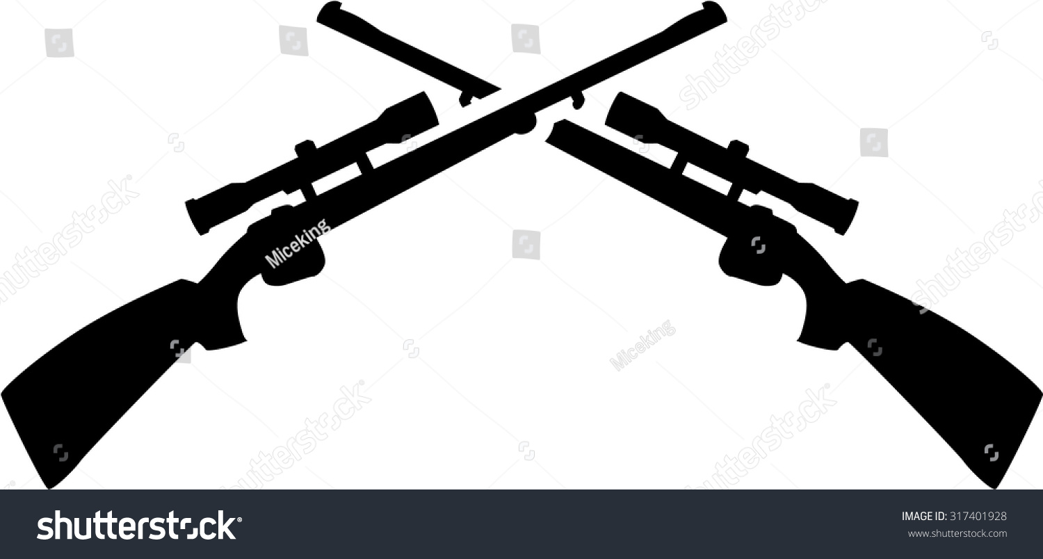 Crossed Shotguns Stock Vector 317401928 - Shutterstock