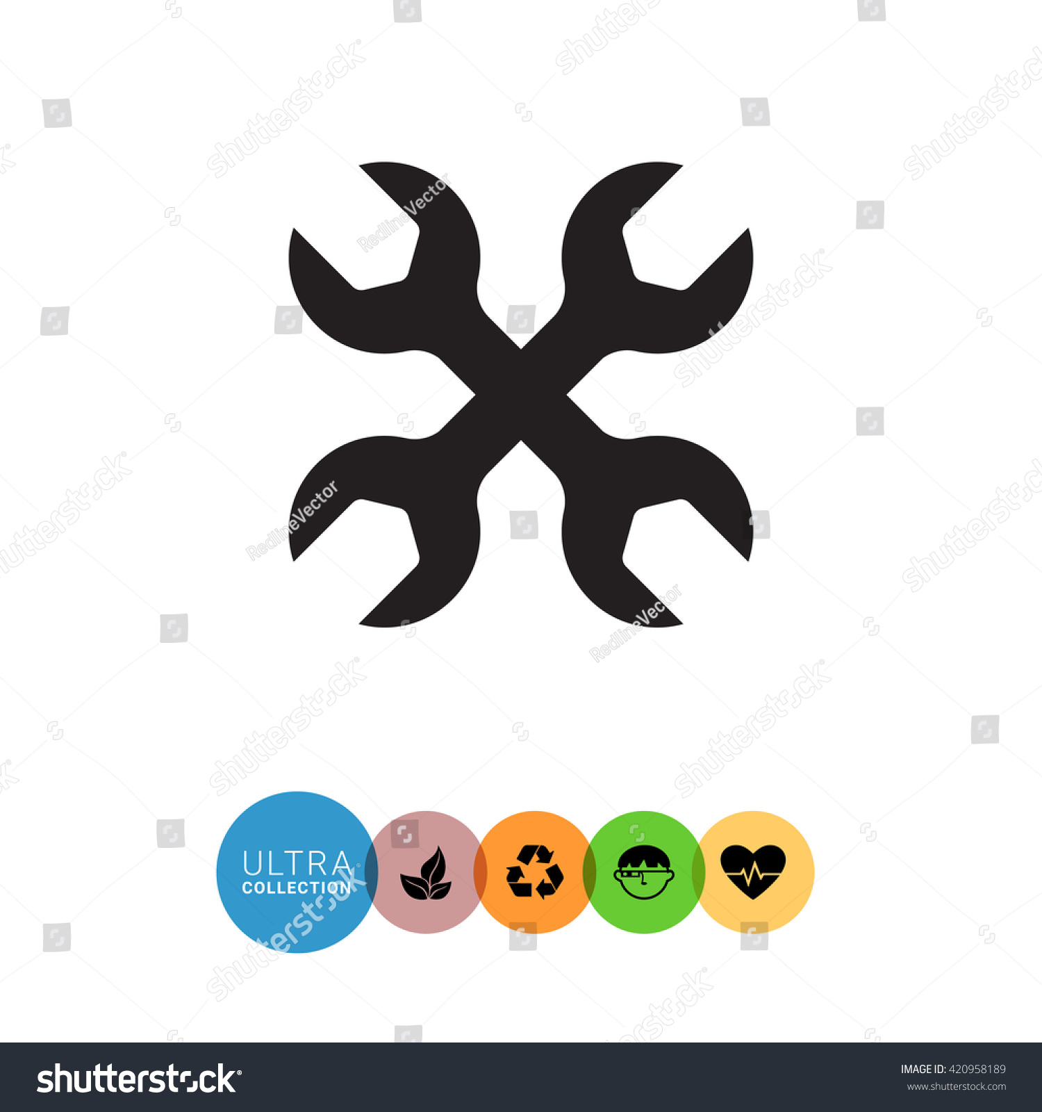 Crossed Spanners Icon: vector de stock (libre de regalías) 420958189