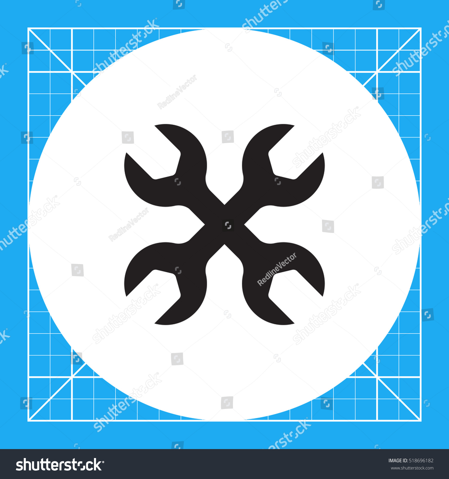 Crossed Spanners Icon Stock Vector (Royalty Free) 518696182 | Shutterstock