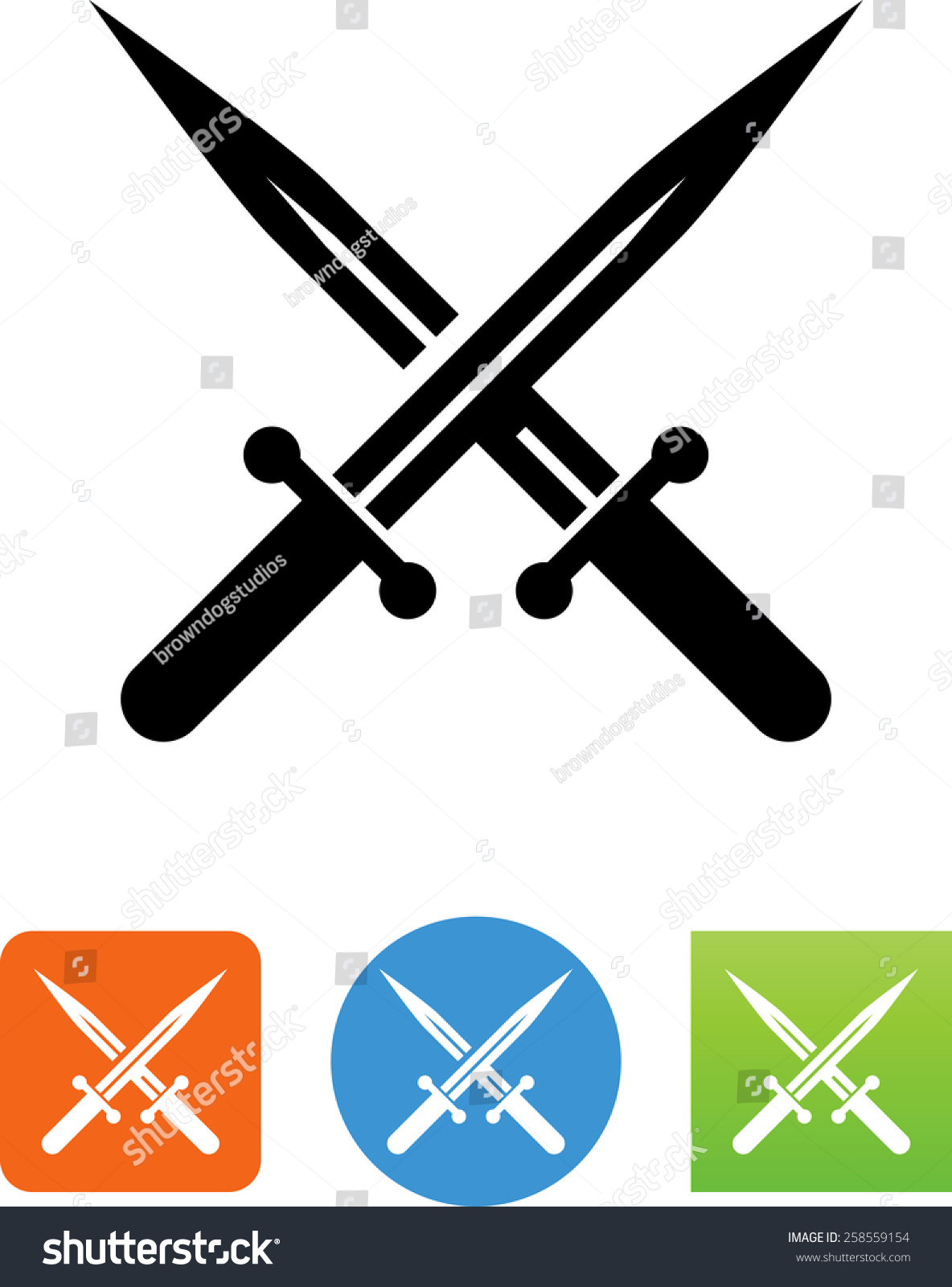 Crossed Swords Icon Stock Vector 258559154 - Shutterstock