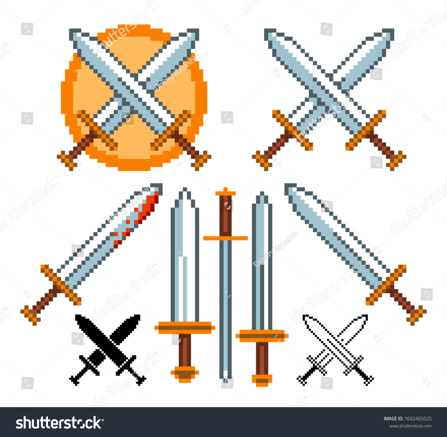 Crossed Swords Pixel Art Stock Vector (Royalty Free) 1032465025 Crossed Swords Pixel Art Stock Vector (Royalty Free) 1032465025