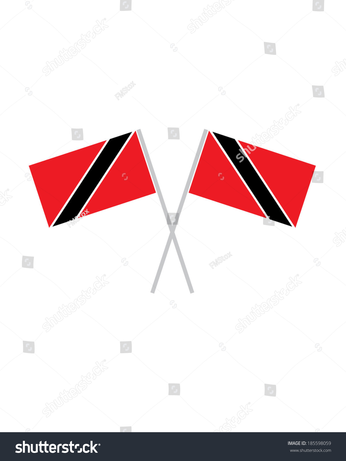 Crossed Trinidad Flags Vector Stock Vector (Royalty Free) 185598059 ...