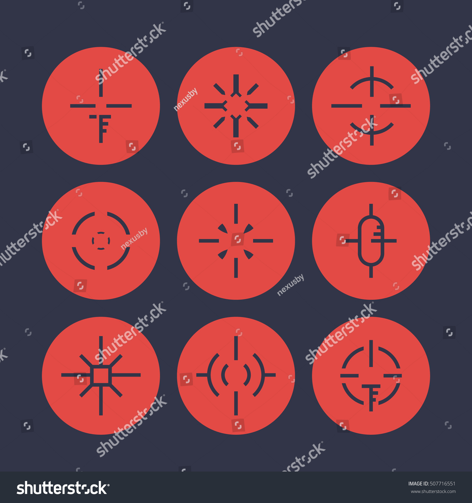 Crosshairs Elements Game Design Set 2 Stock Vector (Royalty Free ...