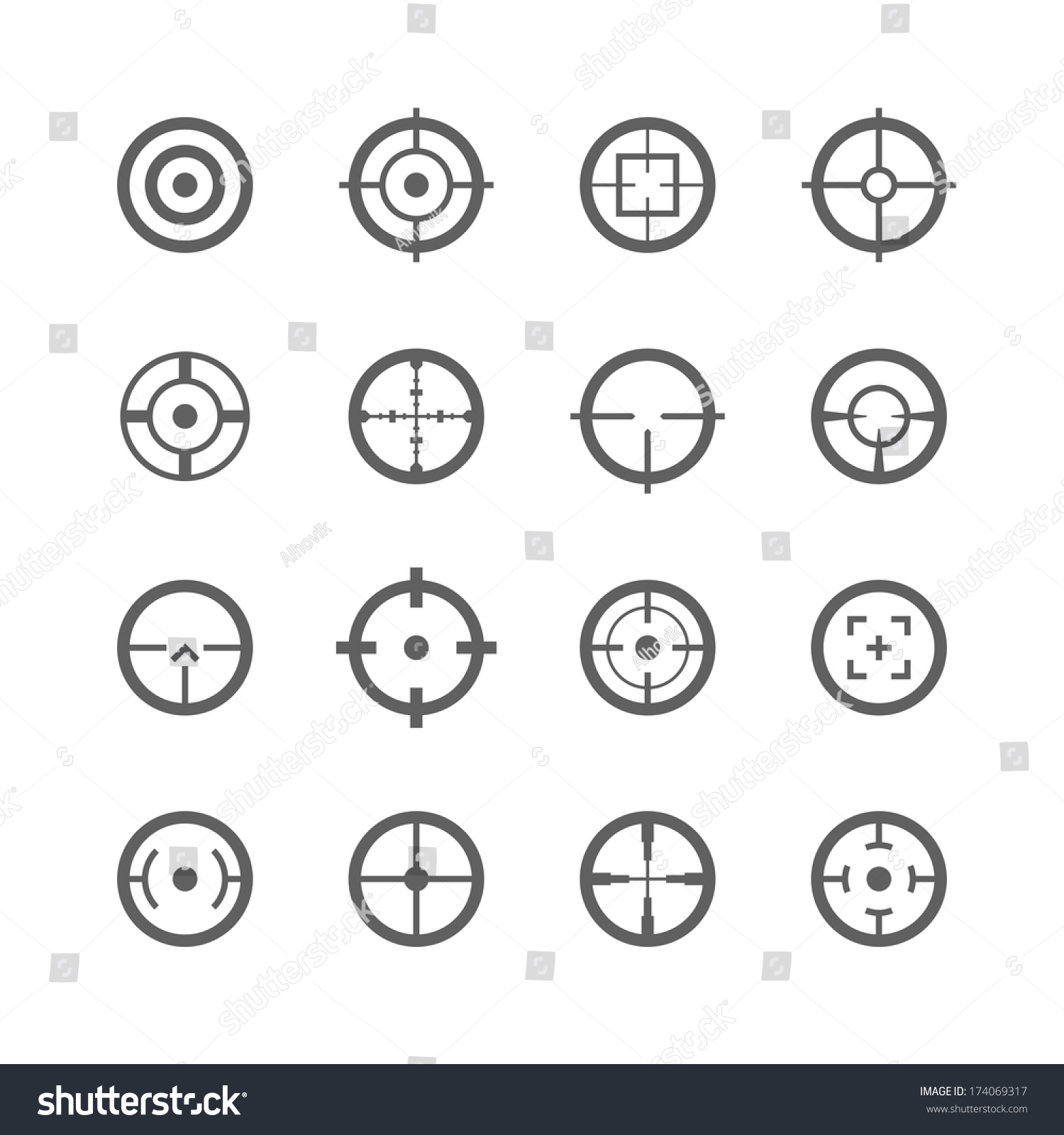 Crosshairs Icons Vector Stock Vector (Royalty Free) 174069317