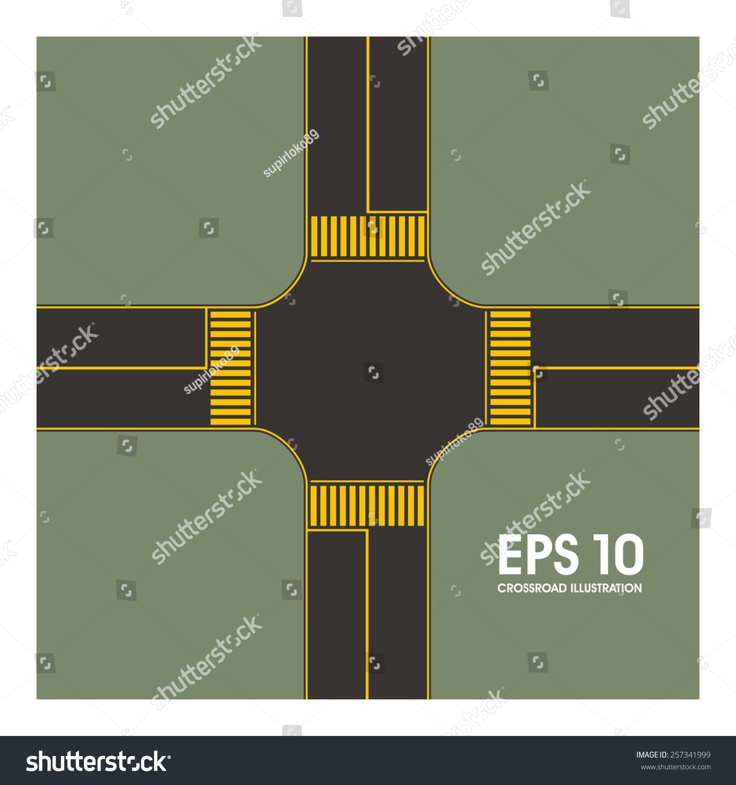 Crossroad Simple Illustration Stock Vector (Royalty Free) 257341999