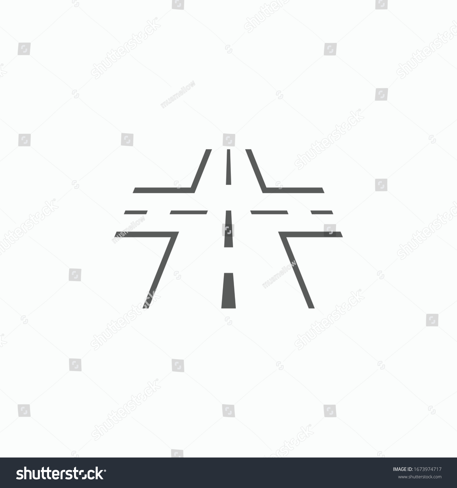Crossroads Icon Intersection Vector Road Illustration: เวกเตอร์สต็อก ...