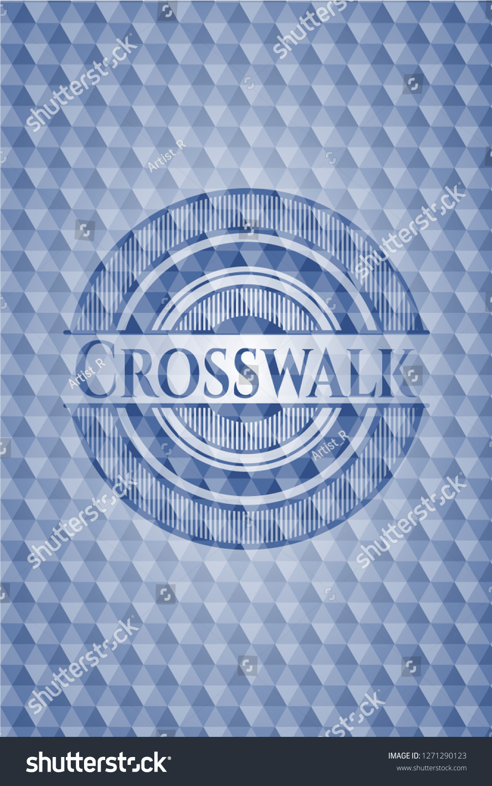 Crosswalk Blue Badge Geometric Pattern Background Stock Vector (Royalty ...