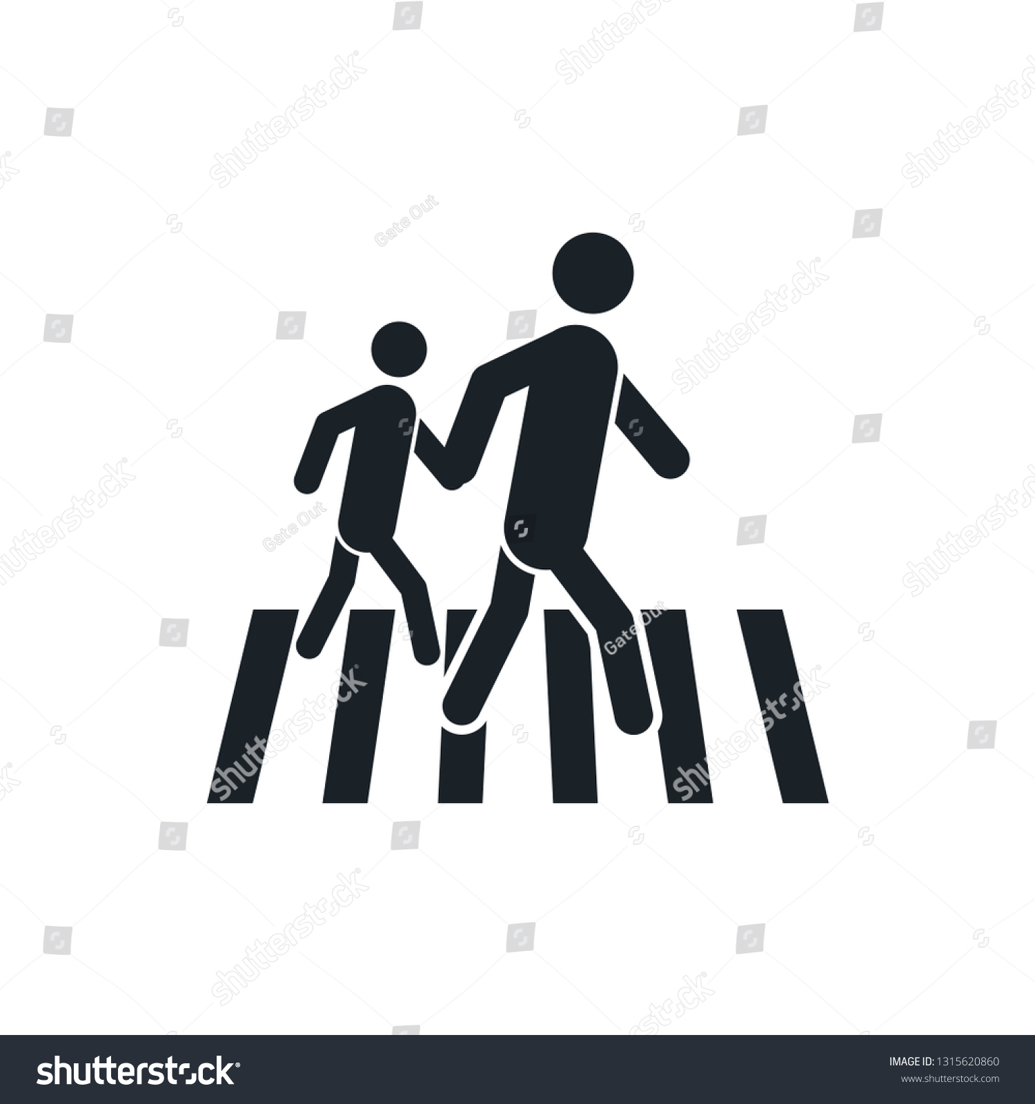 Crosswalk Man Icon Vector Stock Vector (Royalty Free) 1315620860