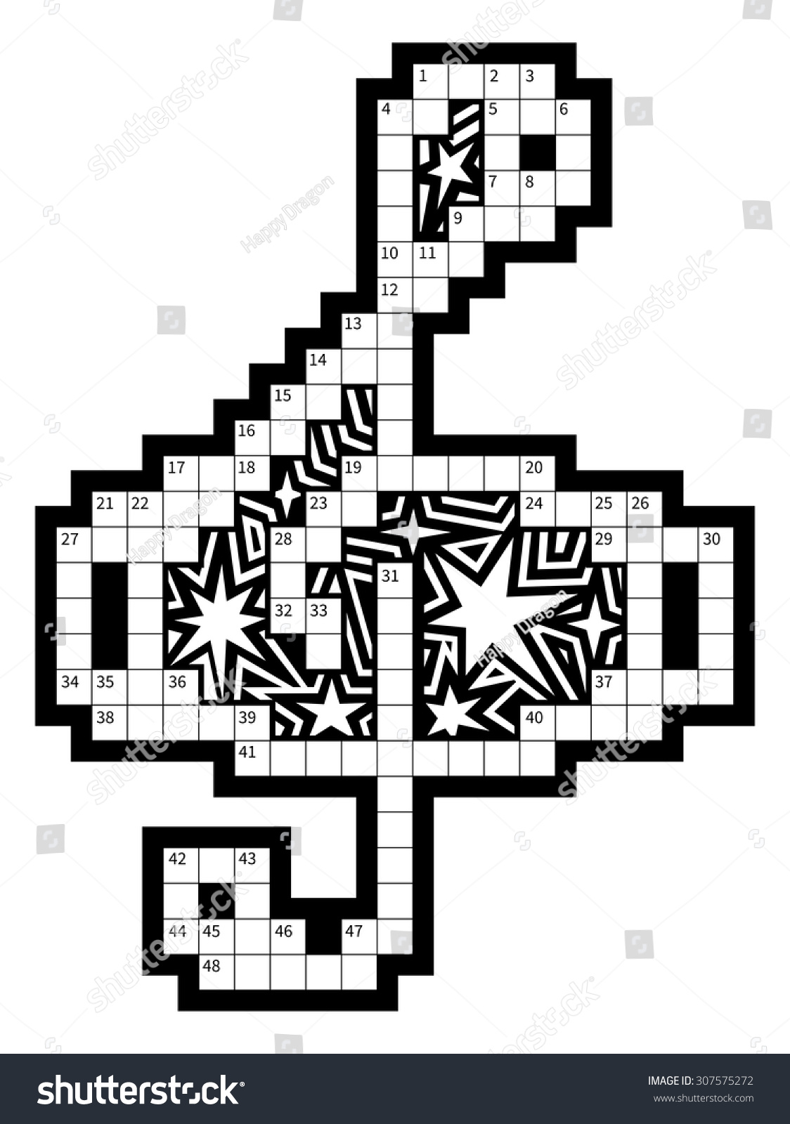 Crossword Puzzle Treble Clef Stock Vector (Royalty Free) 307575272 ...