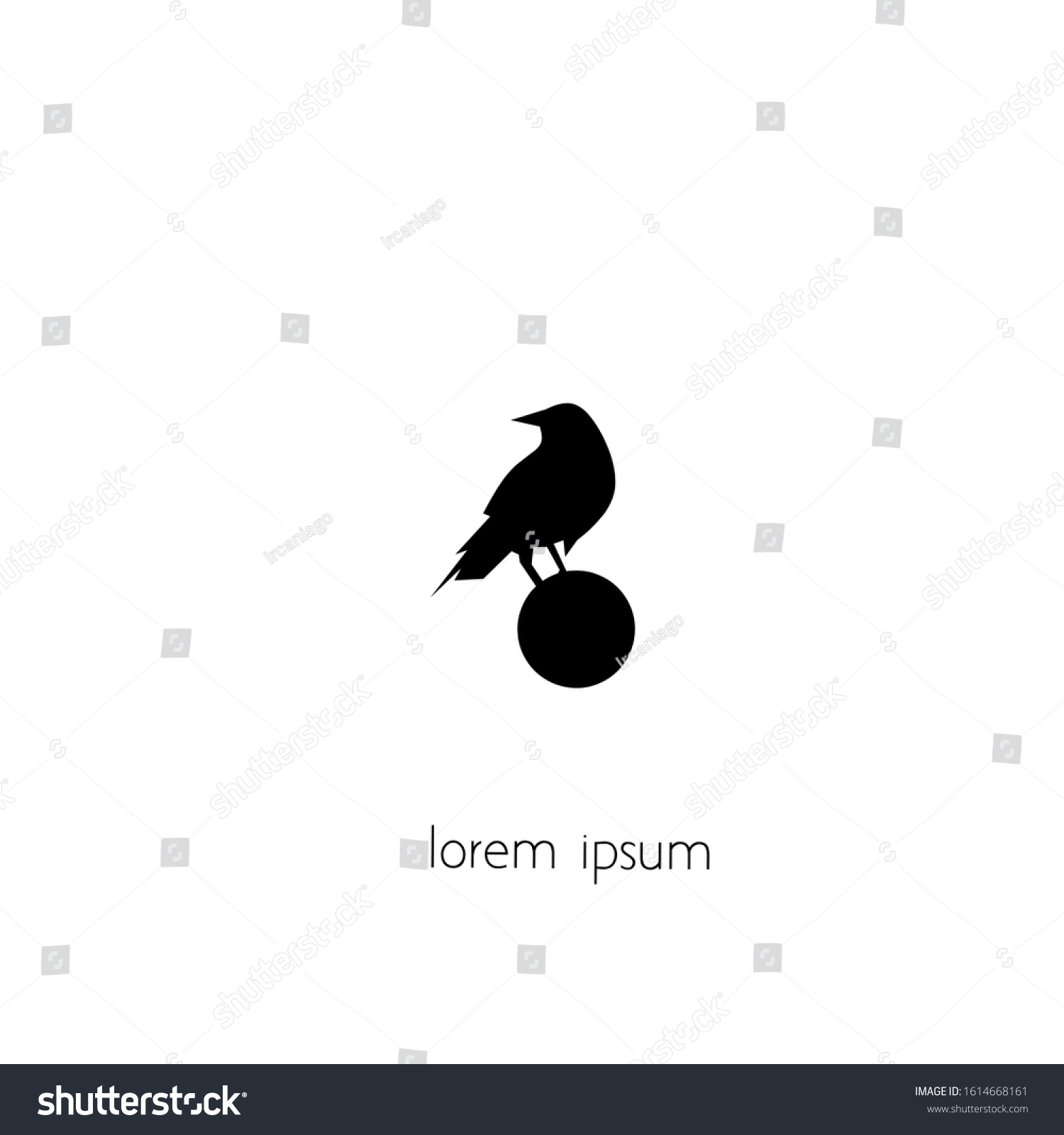 Crow Logo Design Vector Crow Icon Stock Vector (Royalty Free) 1614668161